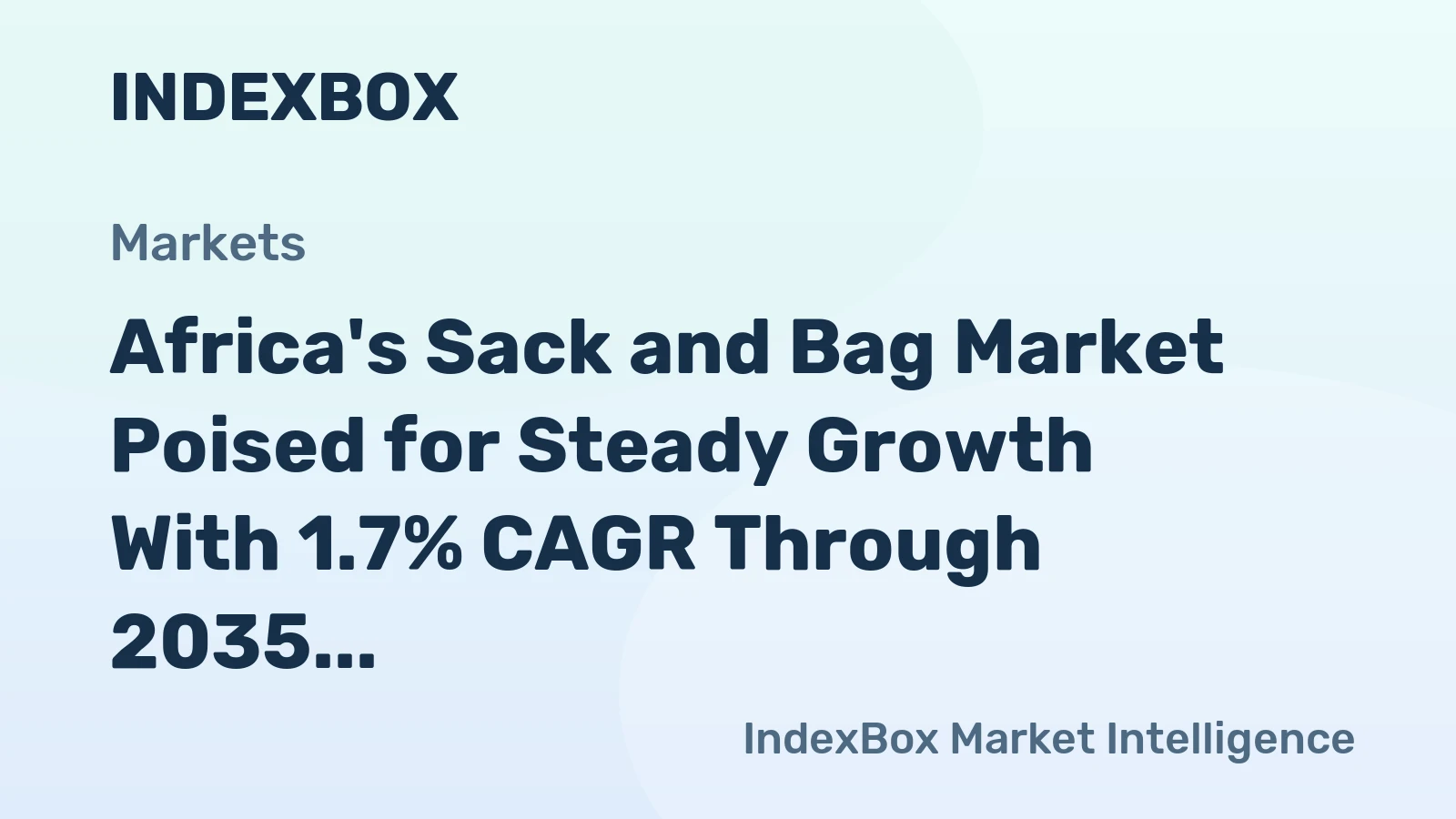 Africa's Sack and Bag Market Poised for Steady Growth With 1.7% CAGR Through 2035