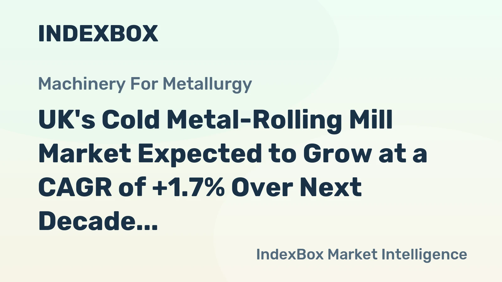 UK's Cold Metal-Rolling Mill Market Expected to Grow at a CAGR of +1.7% Over Next Decade