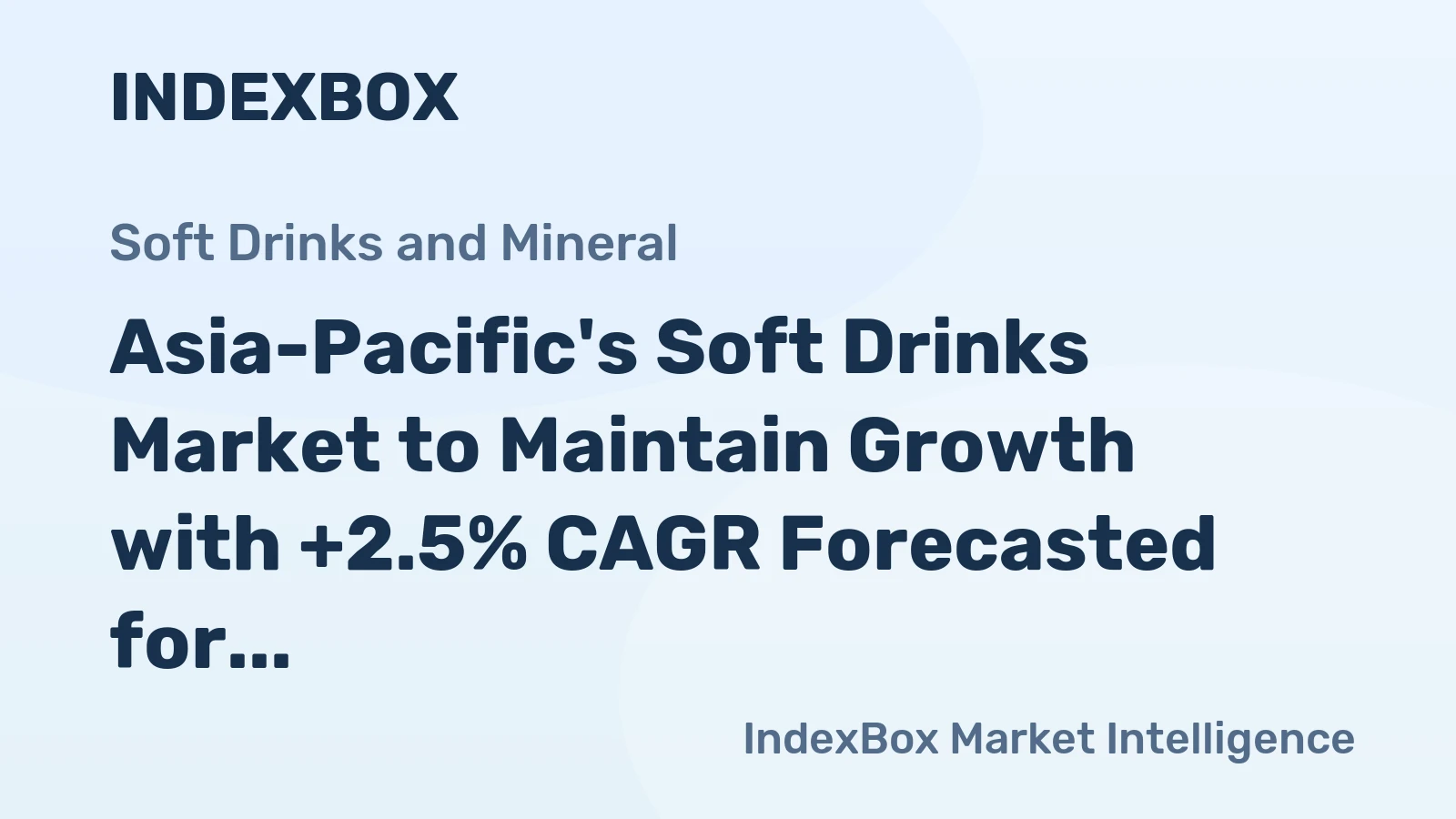 Asia-Pacific's Soft Drinks Market to Maintain Growth with +2.5% CAGR Forecasted for 2024-2035