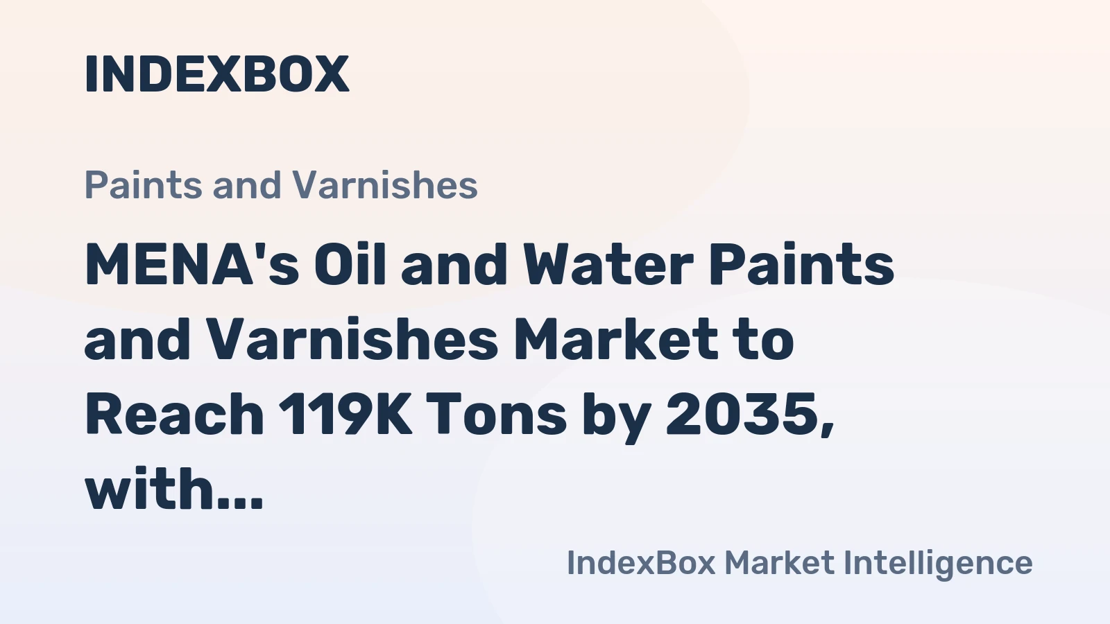 MENA's Oil and Water Paints and Varnishes Market to Reach 119K Tons by 2035, with CAGR of +0.3%