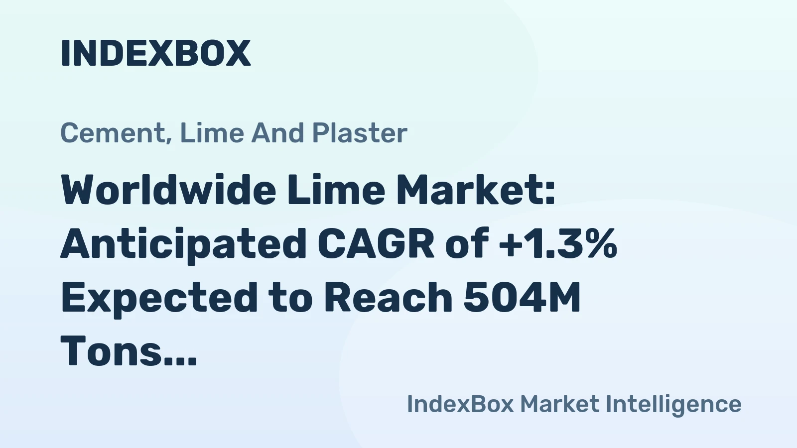 Worldwide Lime Market: Anticipated CAGR of +1.3% Expected to Reach 504M Tons by 2035