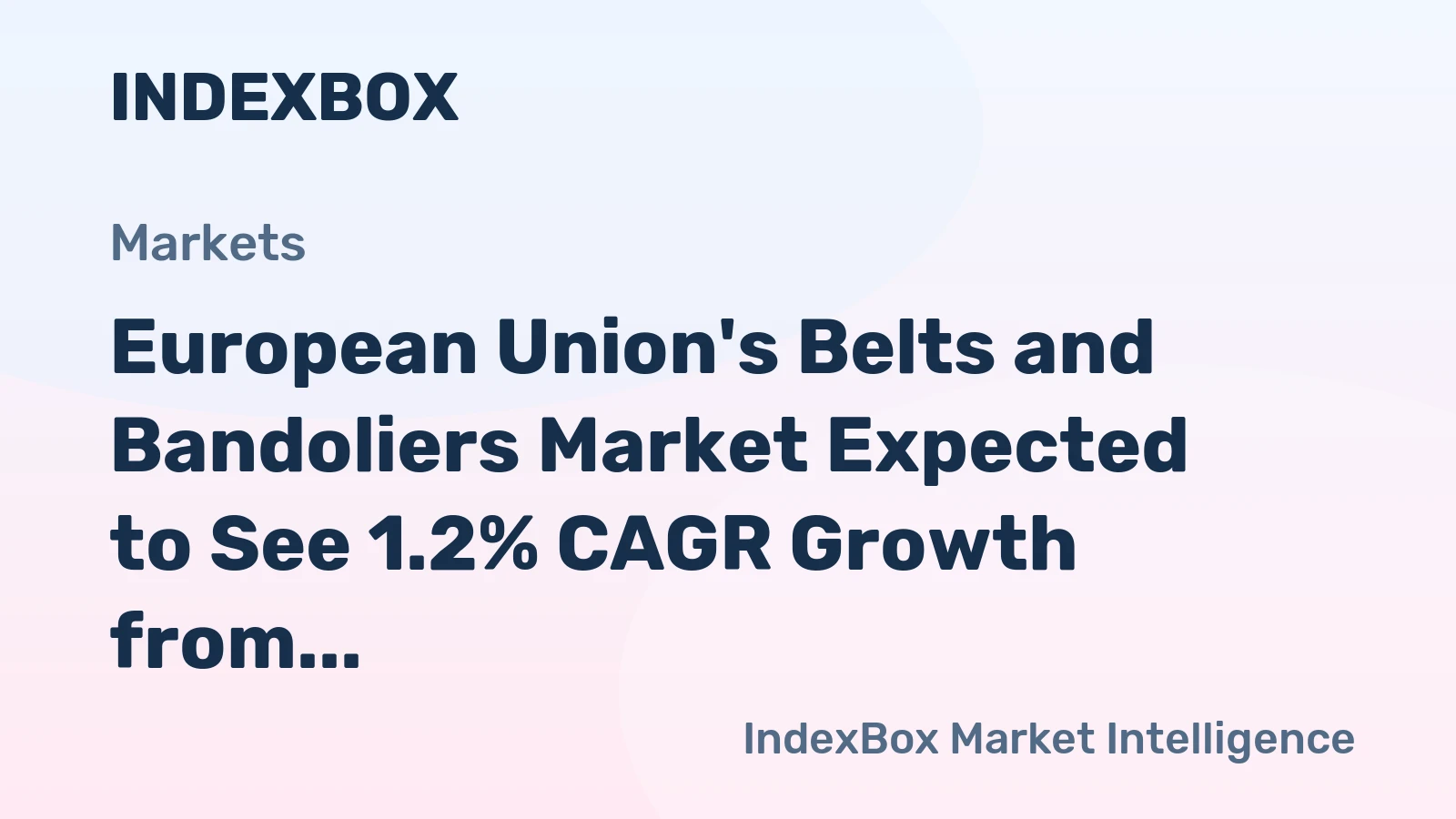 European Union's Belts and Bandoliers Market Expected to See 1.2% CAGR Growth from 2024-2035