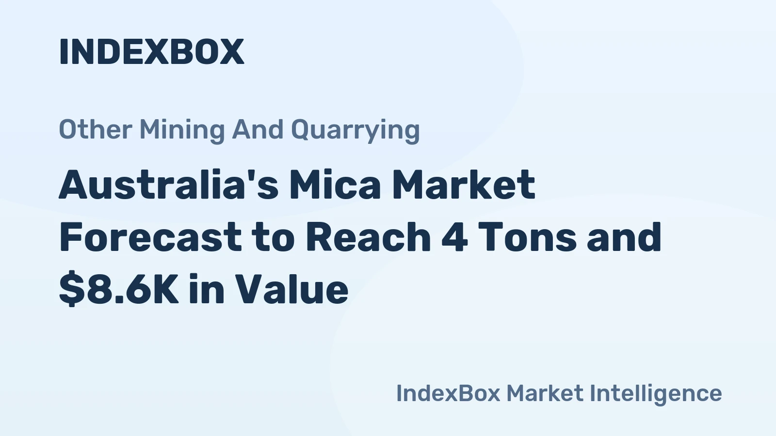Australia's Mica Market Forecast to Reach 4 Tons and $8.6K in Value