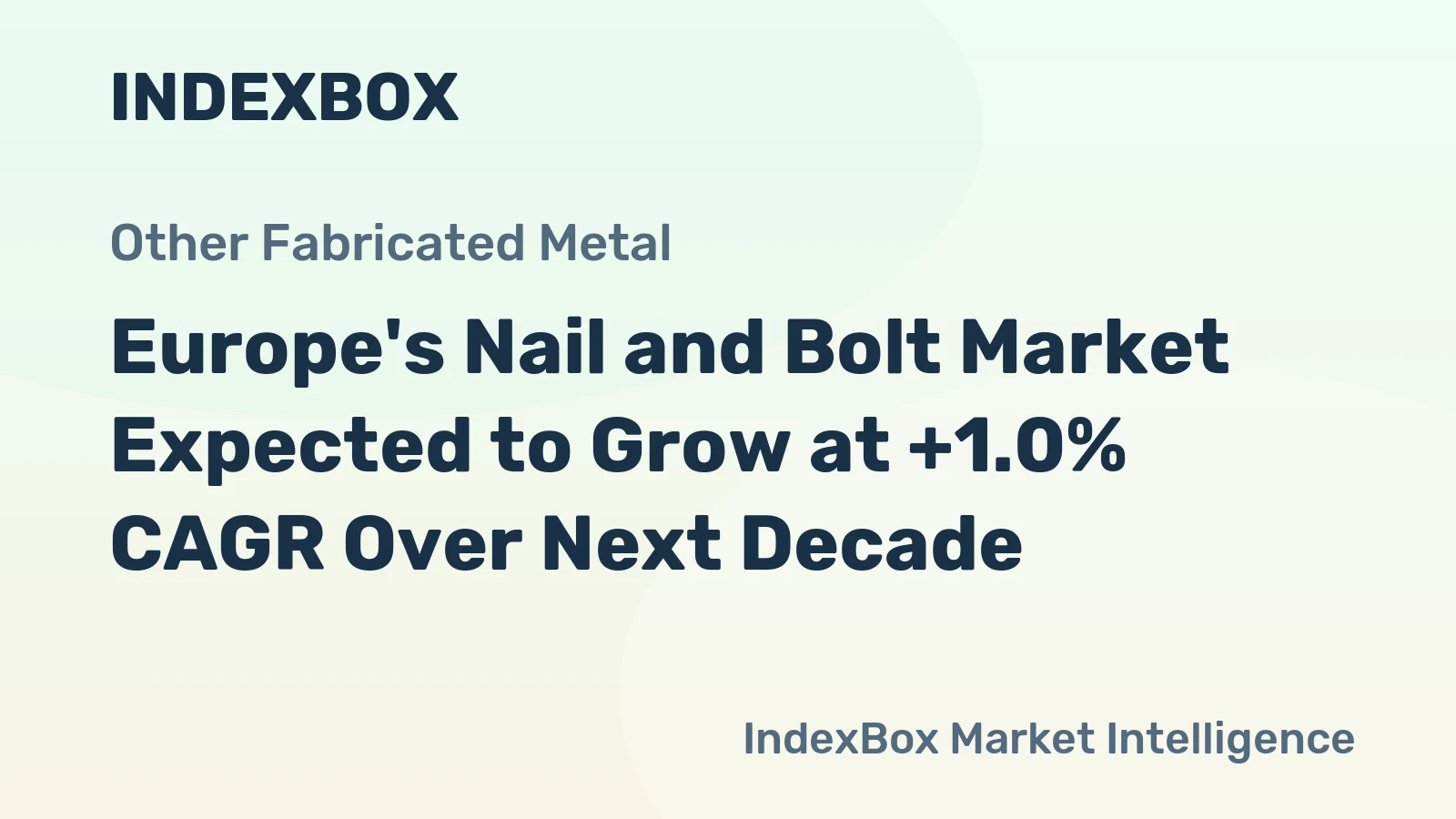 Europe's Nail and Bolt Market Expected to Grow at +1.0% CAGR Over Next Decade
