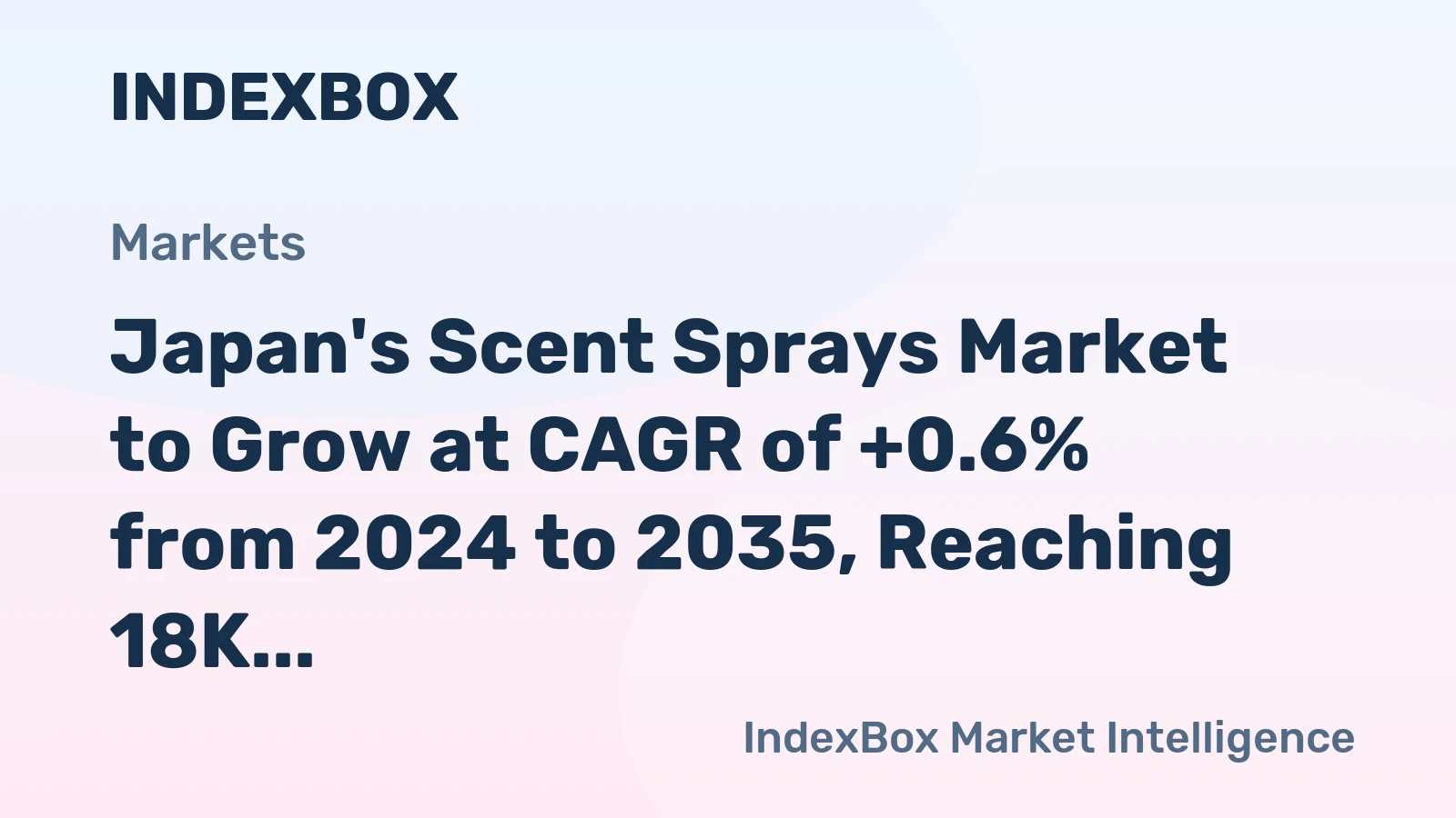 Japan's Scent Sprays Market to Grow at CAGR of +0.6% from 2024 to 2035, Reaching 18K Tons