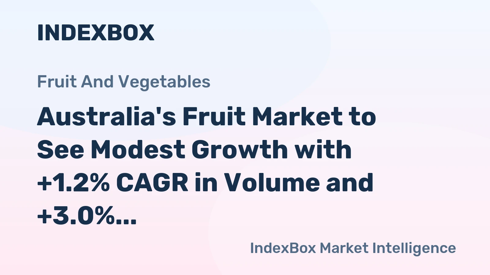 Australia's Fruit Market to See Modest Growth with +1.2% CAGR in Volume and +3.0% CAGR in Value from 2024 to 2035
