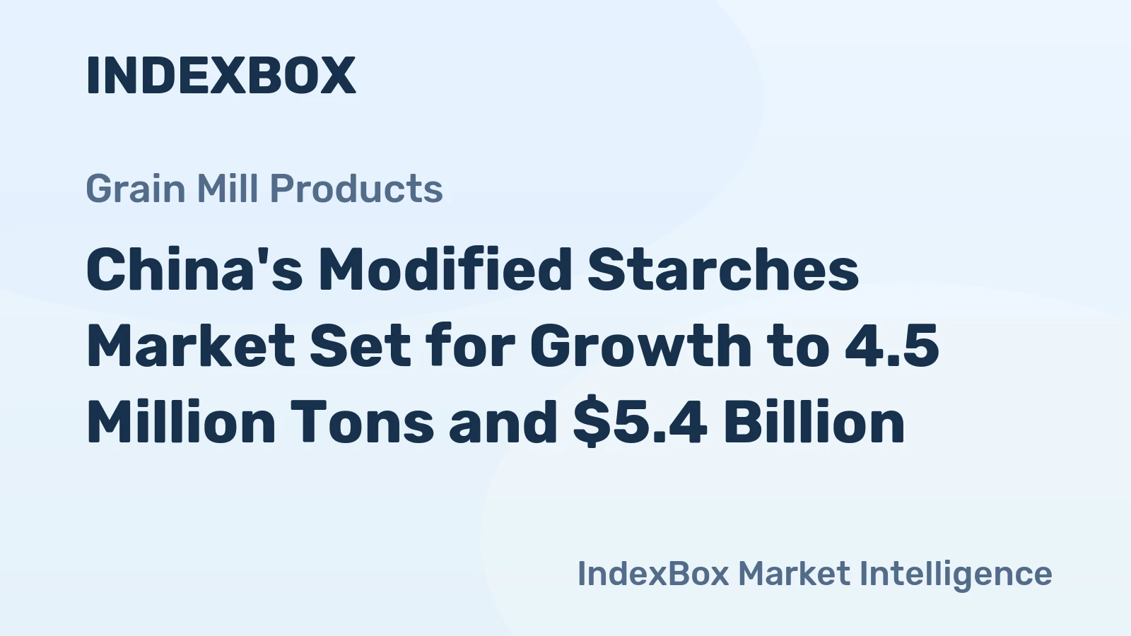 China's Modified Starches Market Set for Growth to 4.5 Million Tons and $5.4 Billion