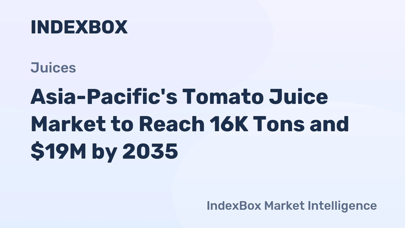 Asia-Pacific's Tomato Juice Market to Reach 16K Tons and $19M by 2035
