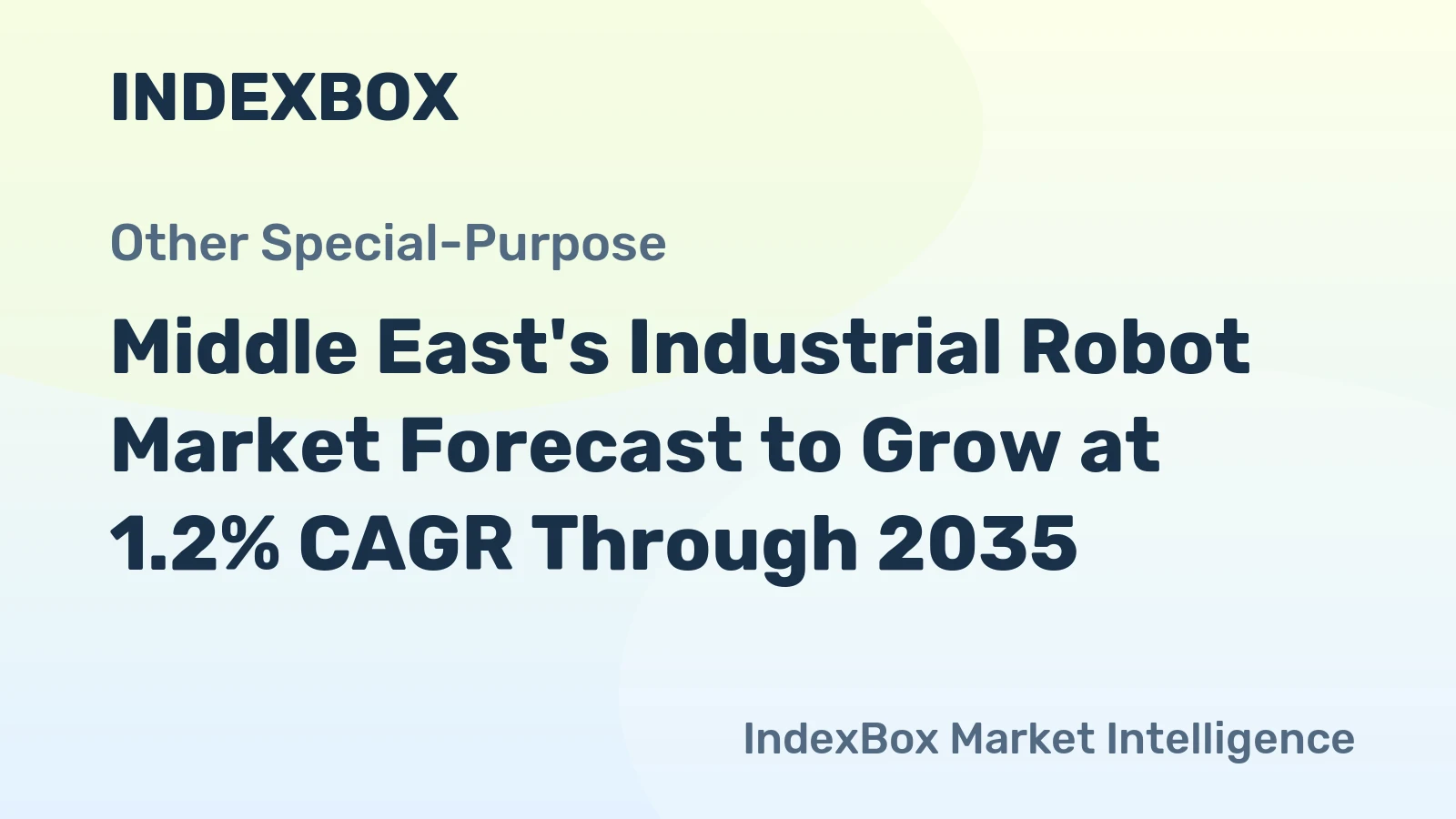 Middle East's Industrial Robot Market Forecast to Grow at 1.2% CAGR Through 2035