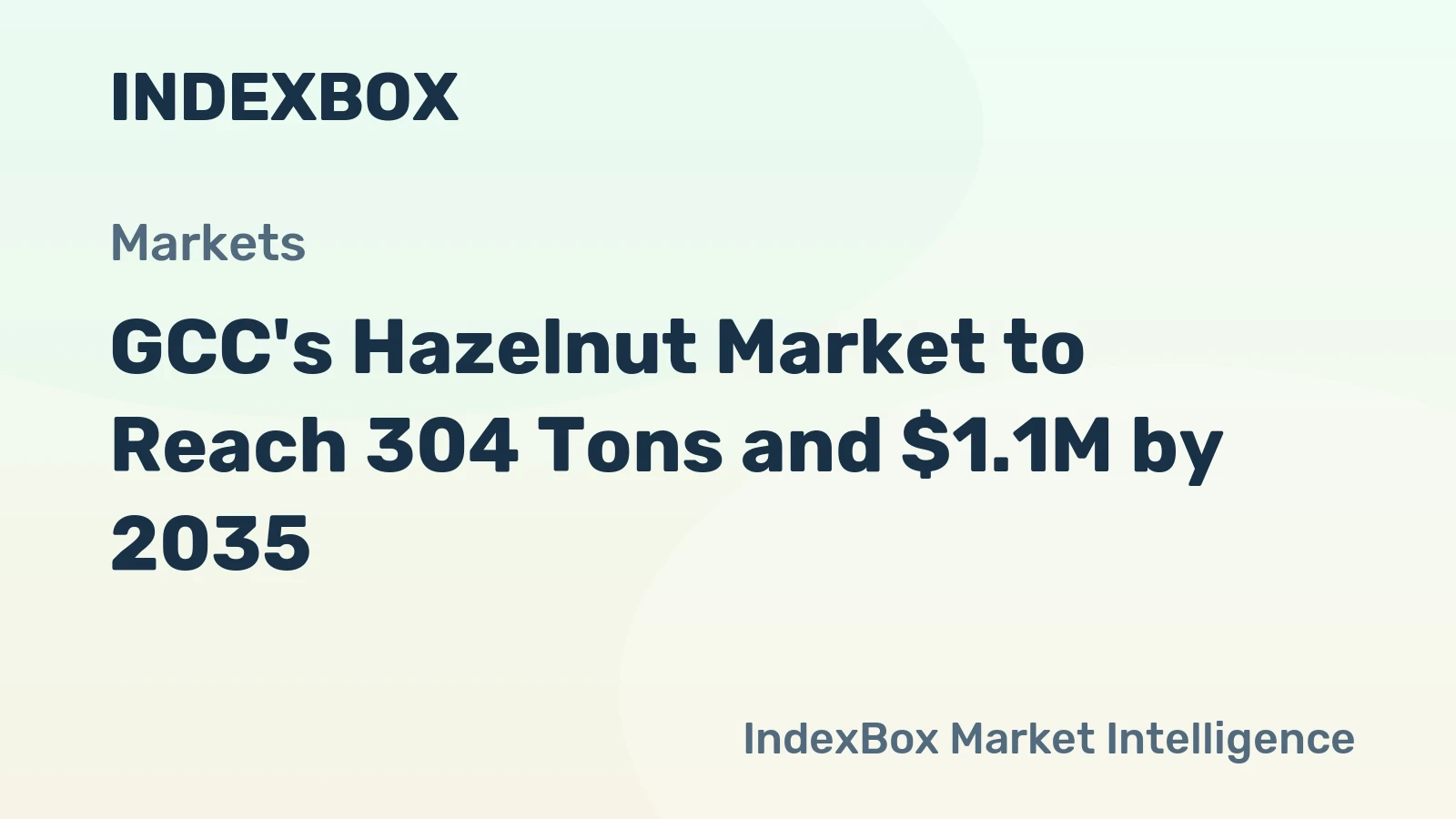 GCC's Hazelnut Market to Reach 304 Tons and $1.1M by 2035