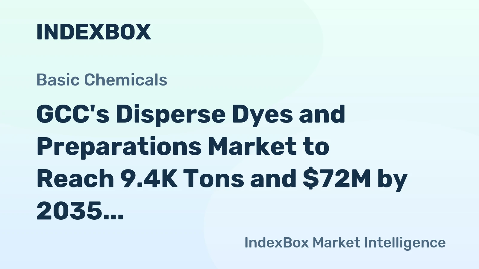 GCC's Disperse Dyes and Preparations Market to Reach 9.4K Tons and $72M by 2035