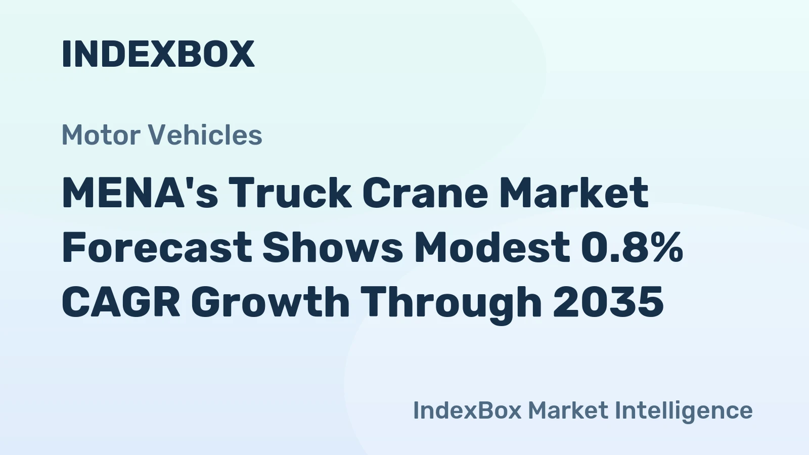 MENA's Truck Crane Market Forecast Shows Modest 0.8% CAGR Growth Through 2035
