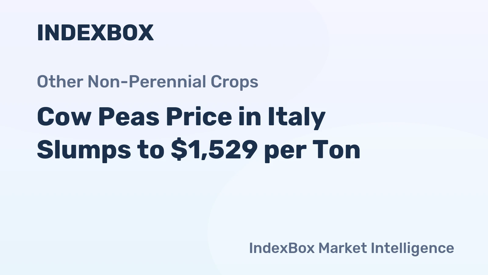 Cow Peas Price in Italy Slumps to $1,529 per Ton