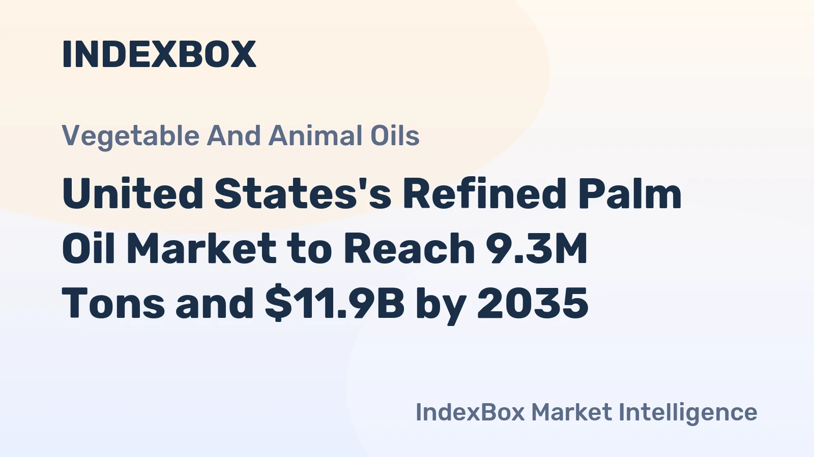 United States's Refined Palm Oil Market to Reach 9.3M Tons and $11.9B by 2035