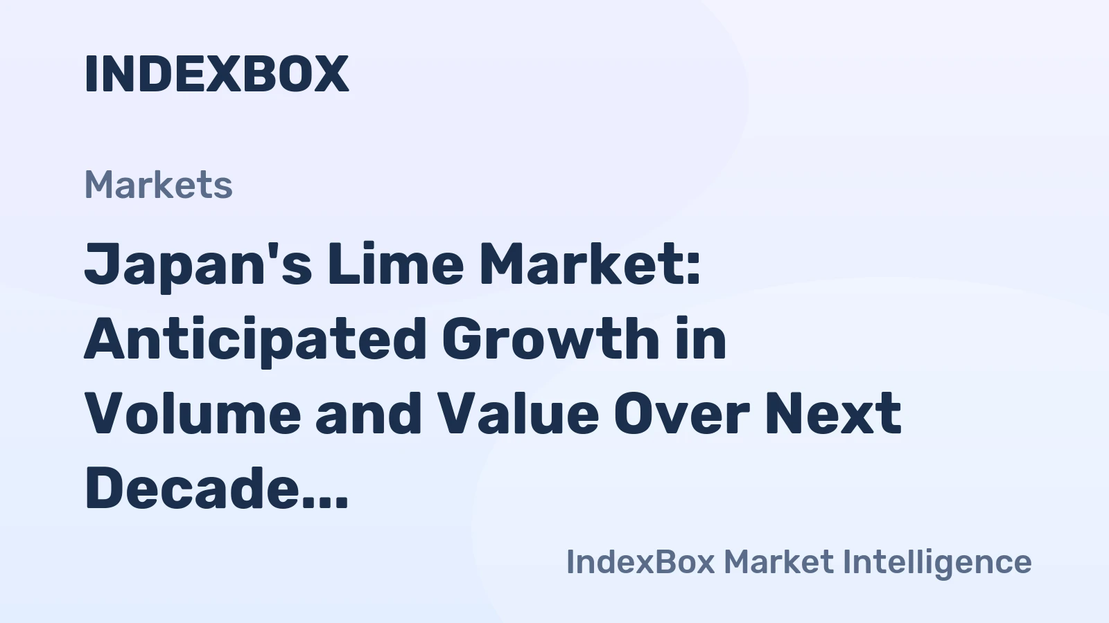 Japan's Lime Market: Anticipated Growth in Volume and Value Over Next Decade