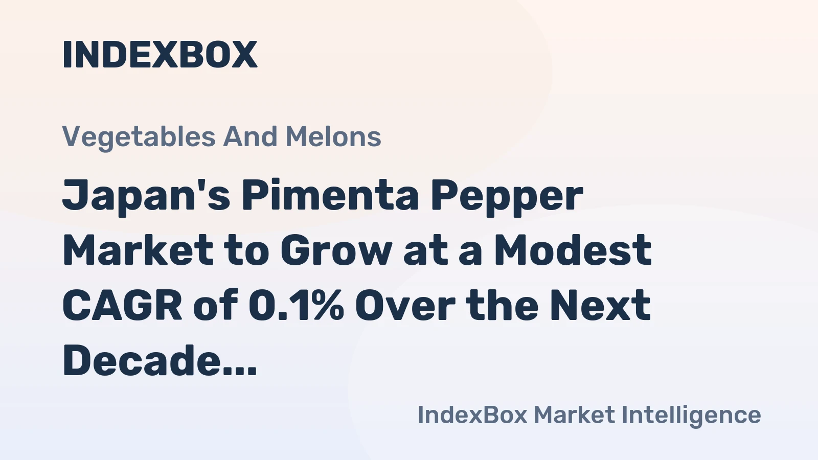 Japan's Pimenta Pepper Market to Grow at a Modest CAGR of 0.1% Over the Next Decade