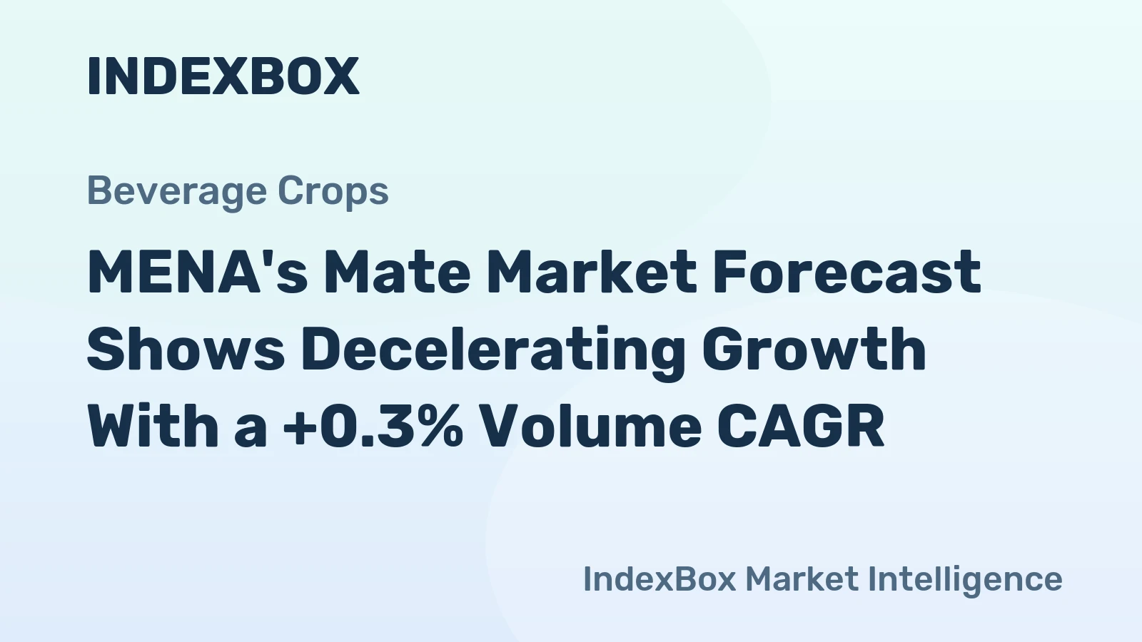 MENA's Mate Market Forecast Shows Decelerating Growth With a +0.3% Volume CAGR