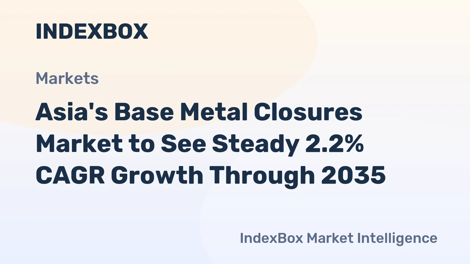 Asia's Base Metal Closures Market to See Steady 2.2% CAGR Growth Through 2035
