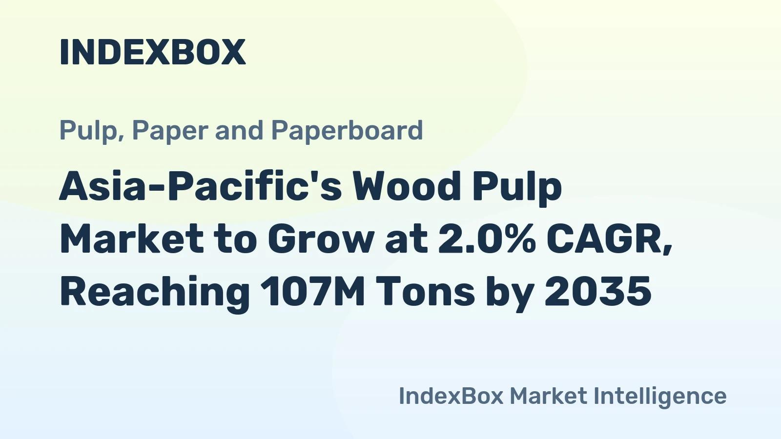 Asia-Pacific's Wood Pulp Market to Grow at 2.0% CAGR, Reaching 107M Tons by 2035