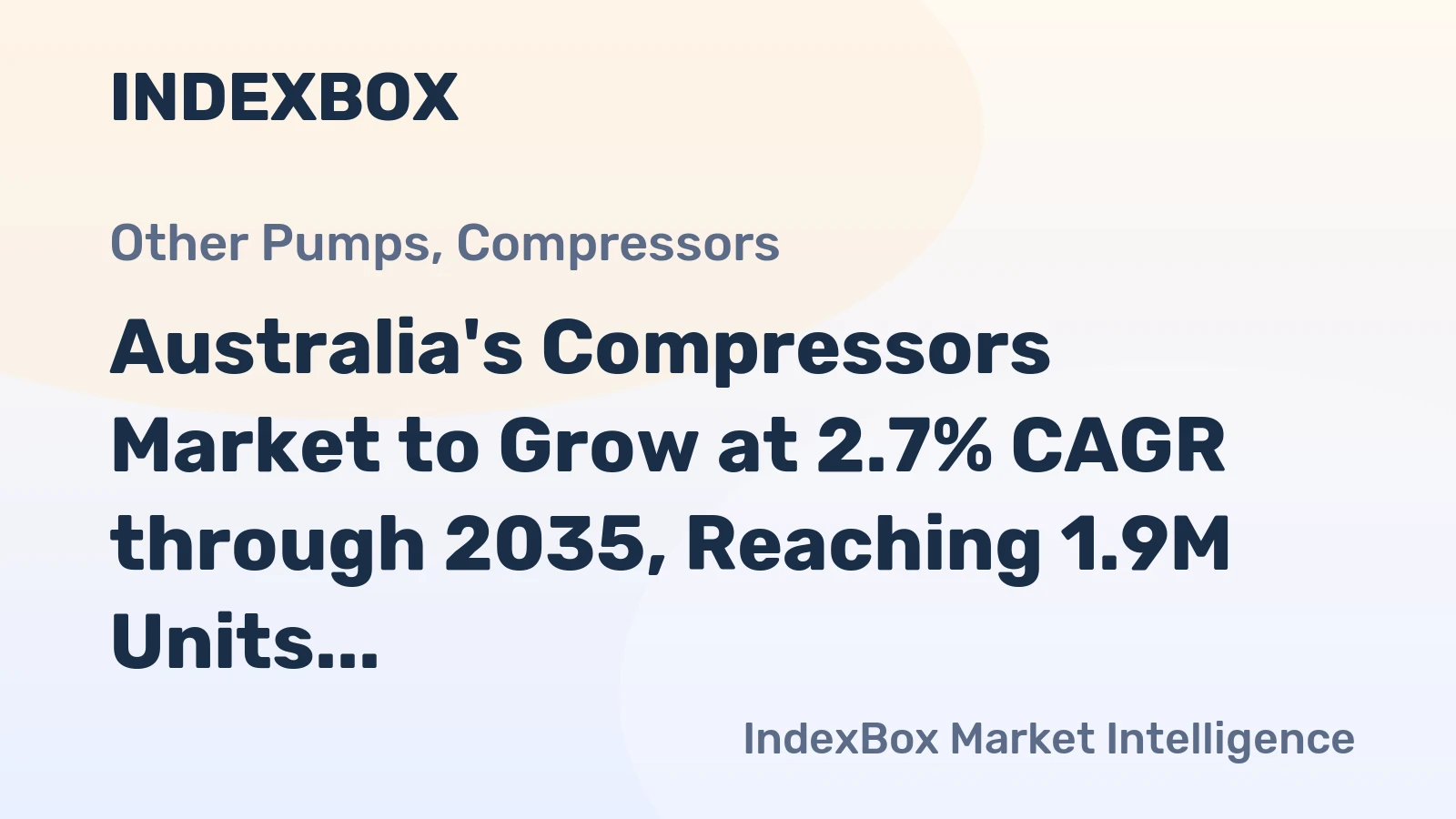 Australia's Compressors Market to Grow at 2.7% CAGR through 2035, Reaching 1.9M Units