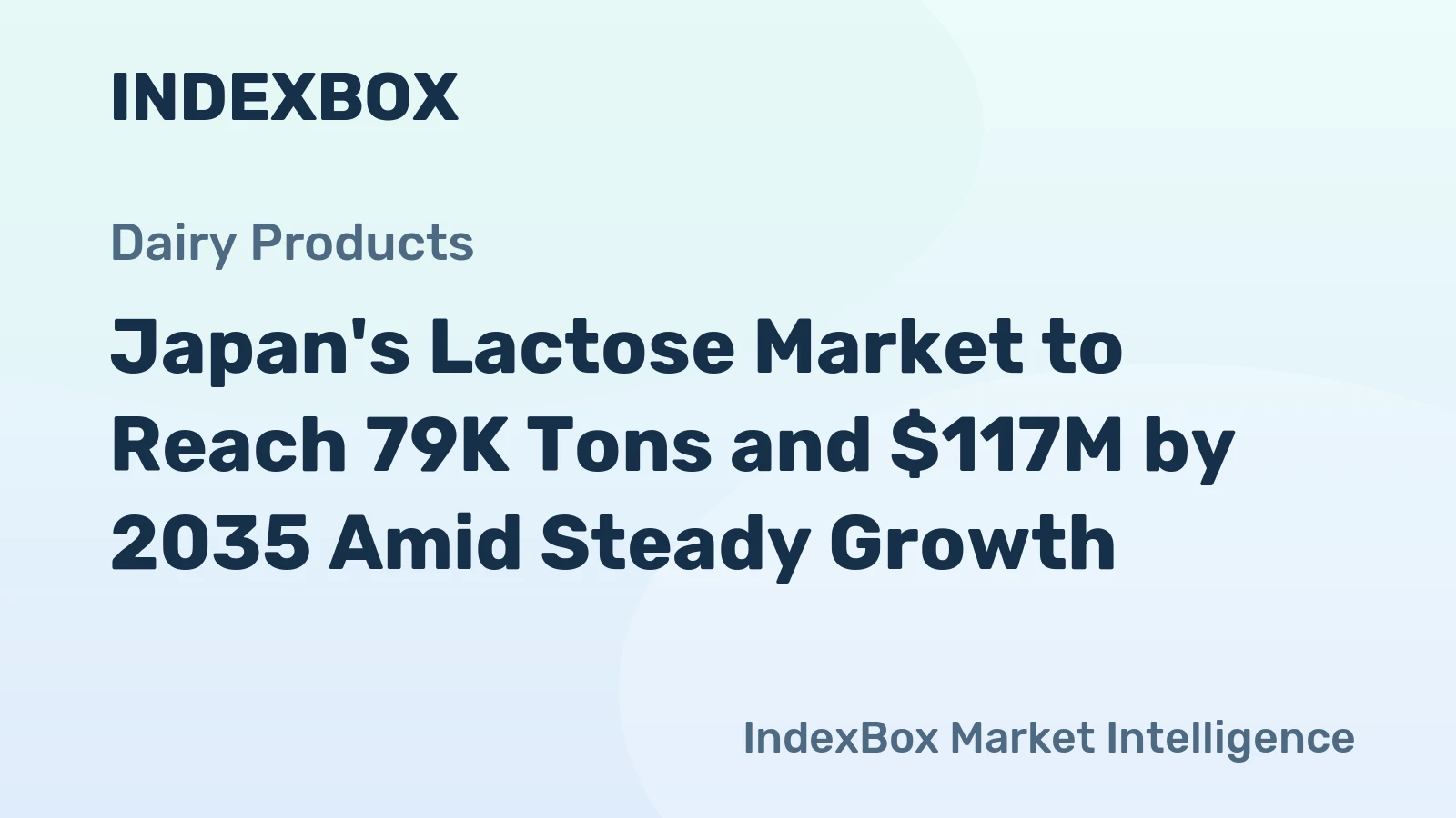 Japan's Lactose Market to Reach 79K Tons and $117M by 2035 Amid Steady Growth