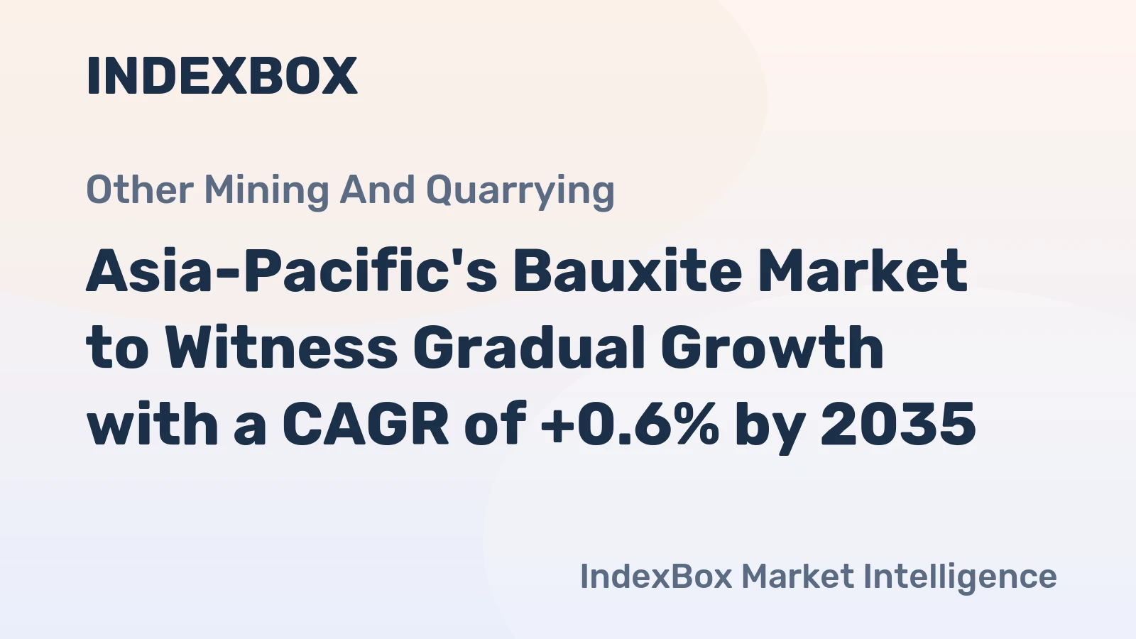 Asia-Pacific's Bauxite Market to Witness Gradual Growth with a CAGR of +0.6% by 2035