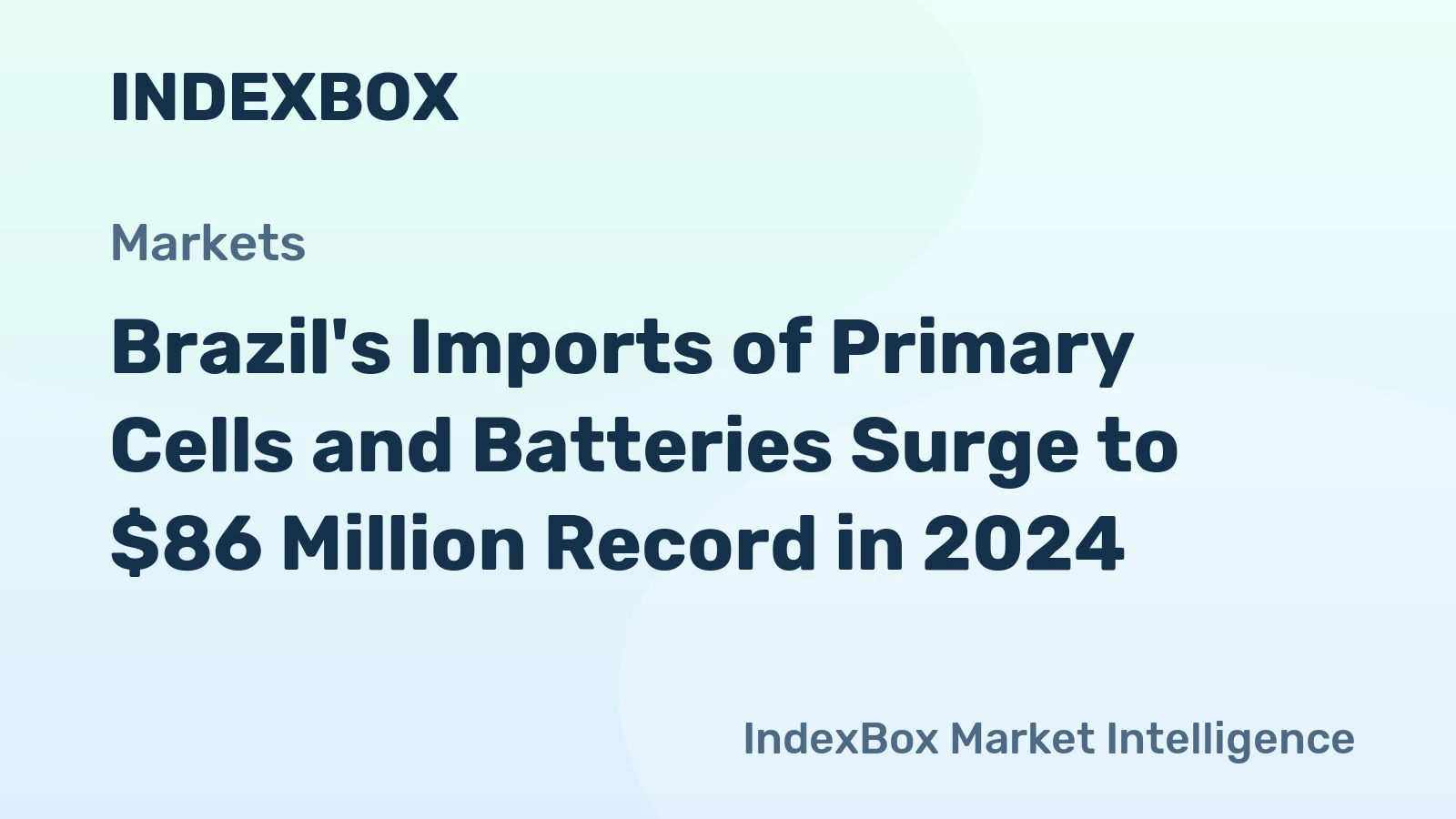 Brazil's Imports of Primary Cells and Batteries Surge to $86 Million Record in 2024