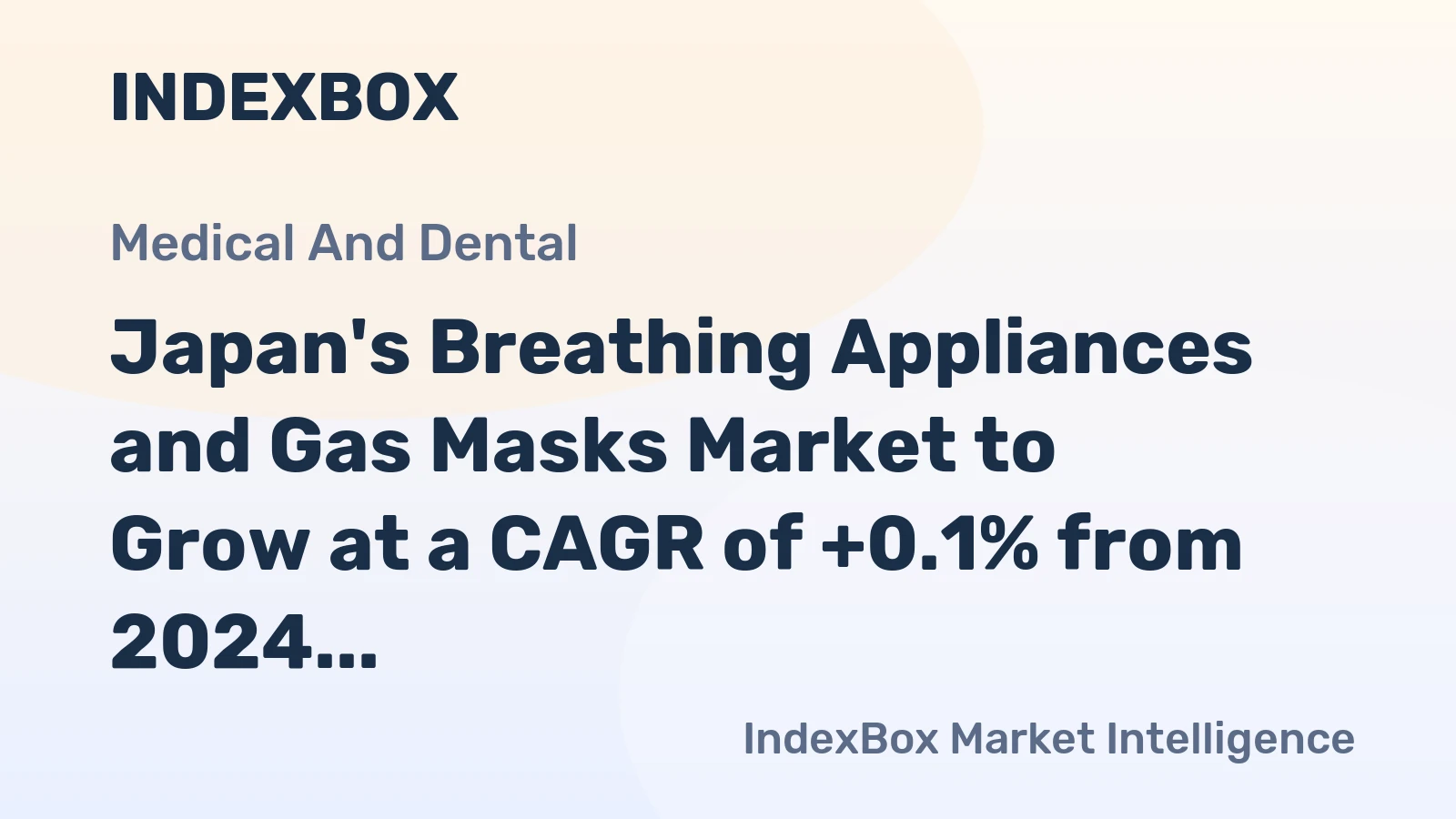 Japan's Breathing Appliances and Gas Masks Market to Grow at a CAGR of +0.1% from 2024 to 2035