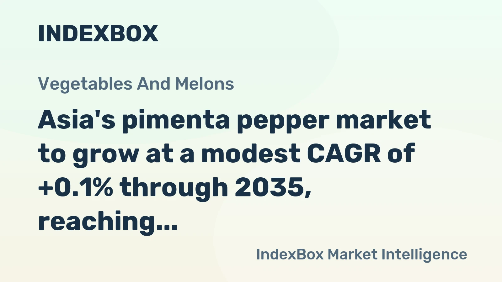 Asia's pimenta pepper market to grow at a modest CAGR of +0.1% through 2035, reaching 3.8M tons, as demand continues its upward trend.