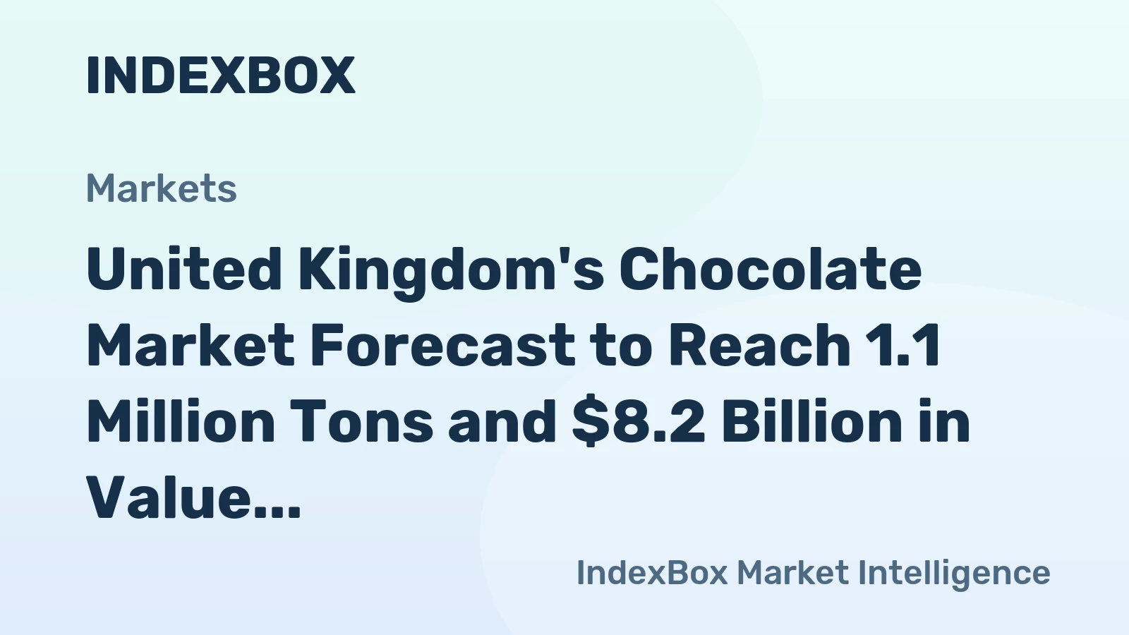 United Kingdom's Chocolate Market Forecast to Reach 1.1 Million Tons and $8.2 Billion in Value by 2035