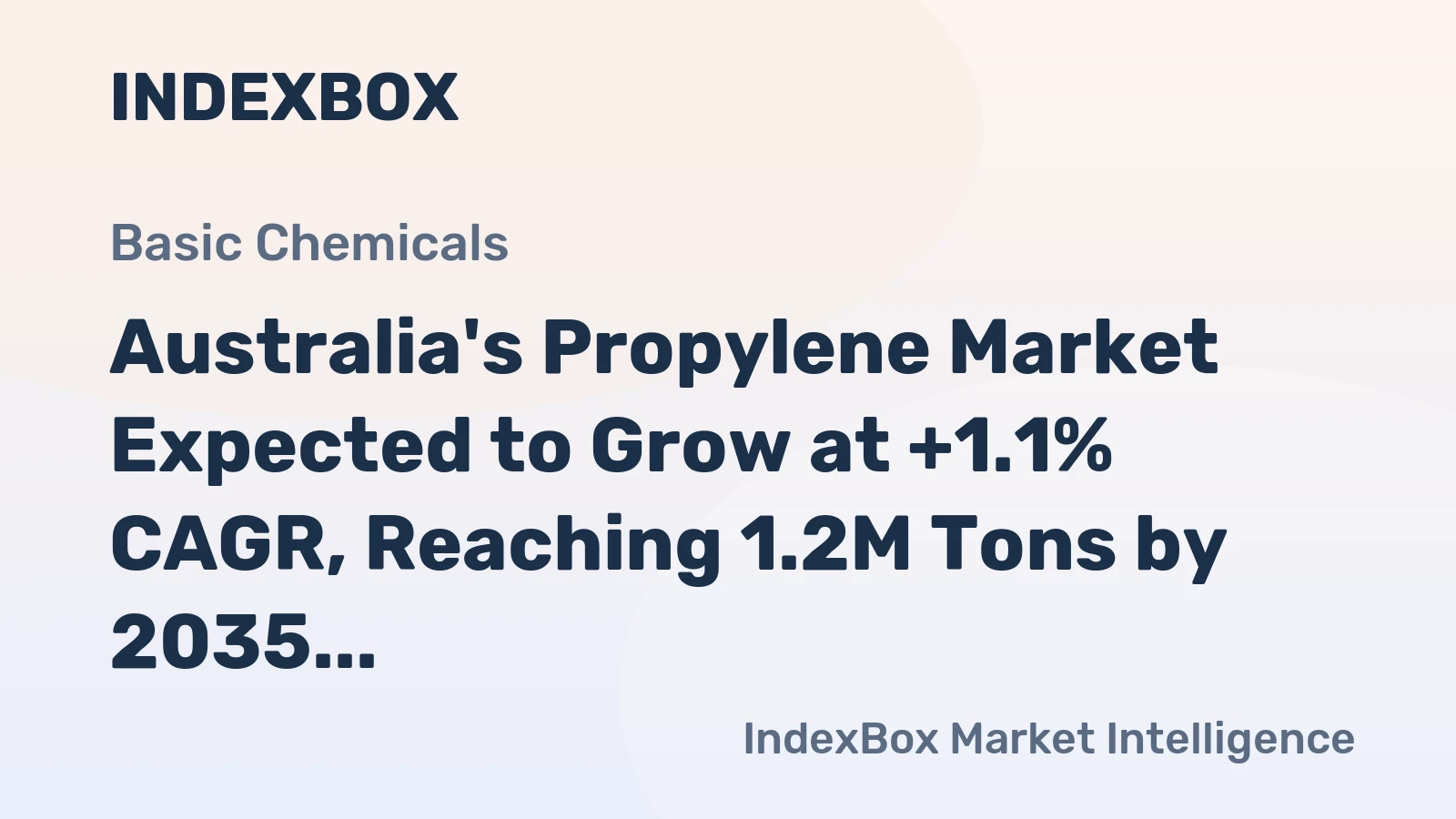 Australia's Propylene Market Expected to Grow at +1.1% CAGR, Reaching 1.2M Tons by 2035