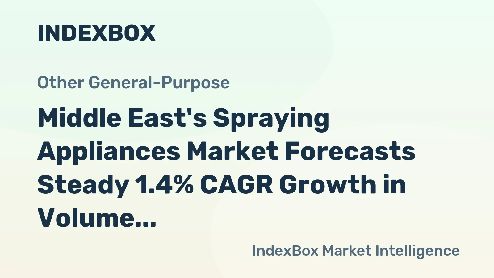 Middle East's Spraying Appliances Market Forecasts Steady 1.4% CAGR Growth in Volume