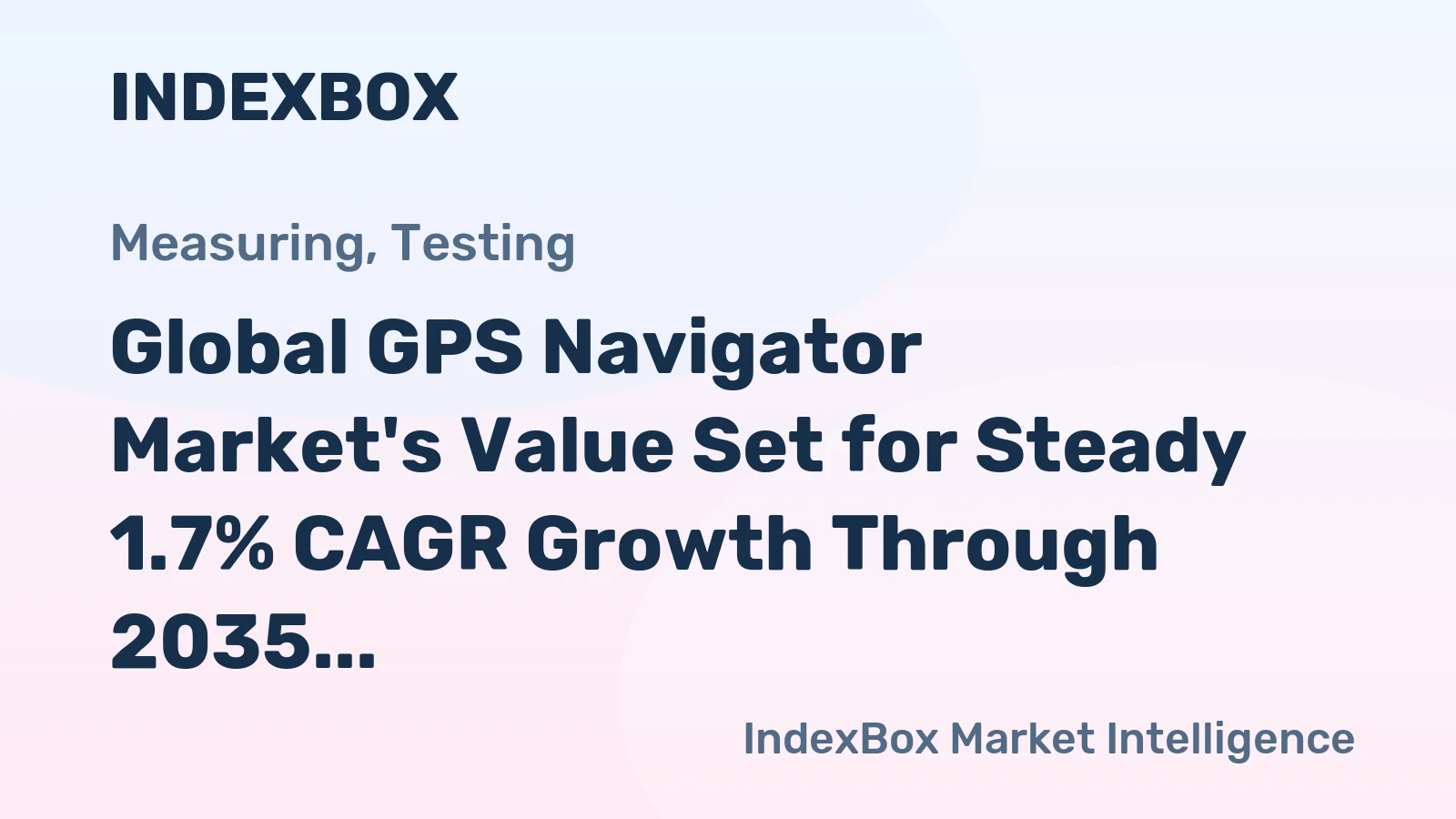 Global GPS Navigator Market's Value Set for Steady 1.7% CAGR Growth Through 2035