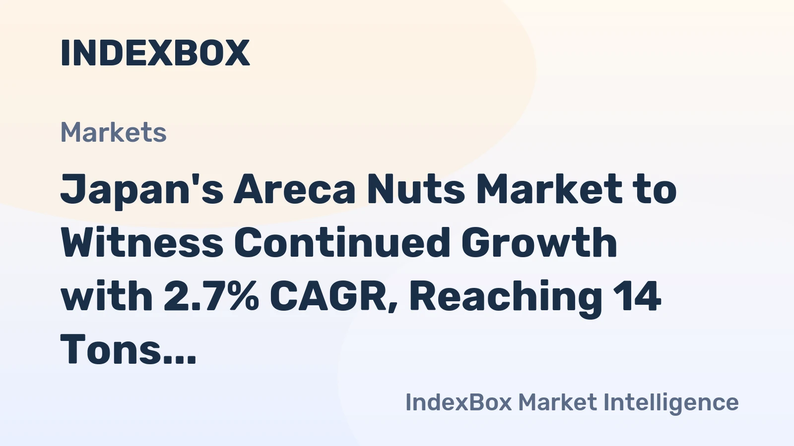 Japan's Areca Nuts Market to Witness Continued Growth with 2.7% CAGR, Reaching 14 Tons by 2035