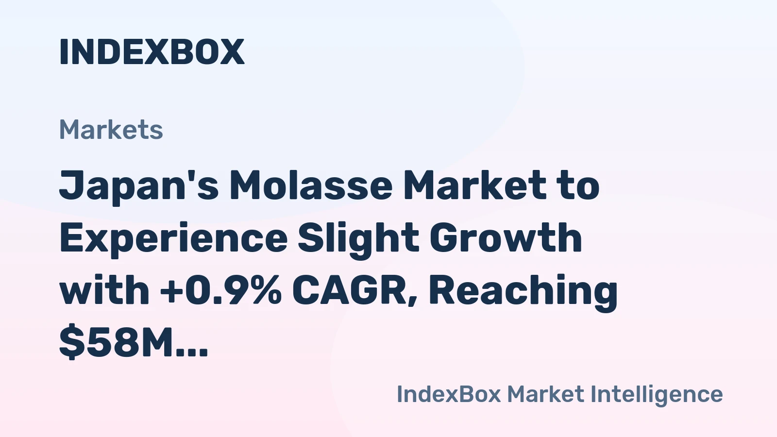 Japan's Molasse Market to Experience Slight Growth with +0.9% CAGR, Reaching $58M by 2035
