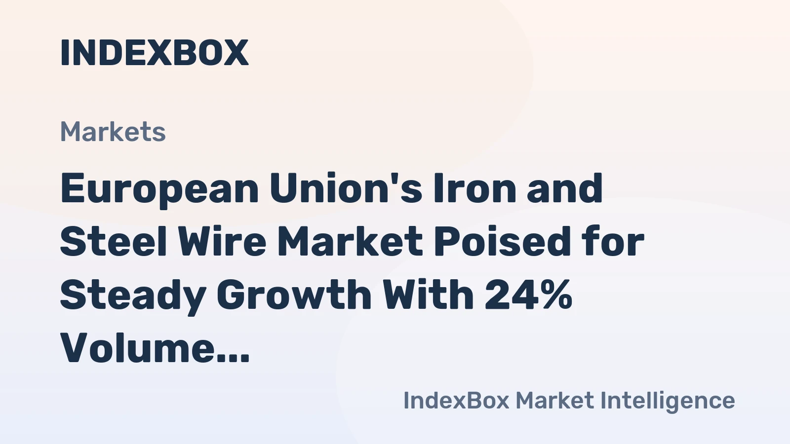 European Union's Iron and Steel Wire Market Poised for Steady Growth With 24% Volume CAGR Through 2035