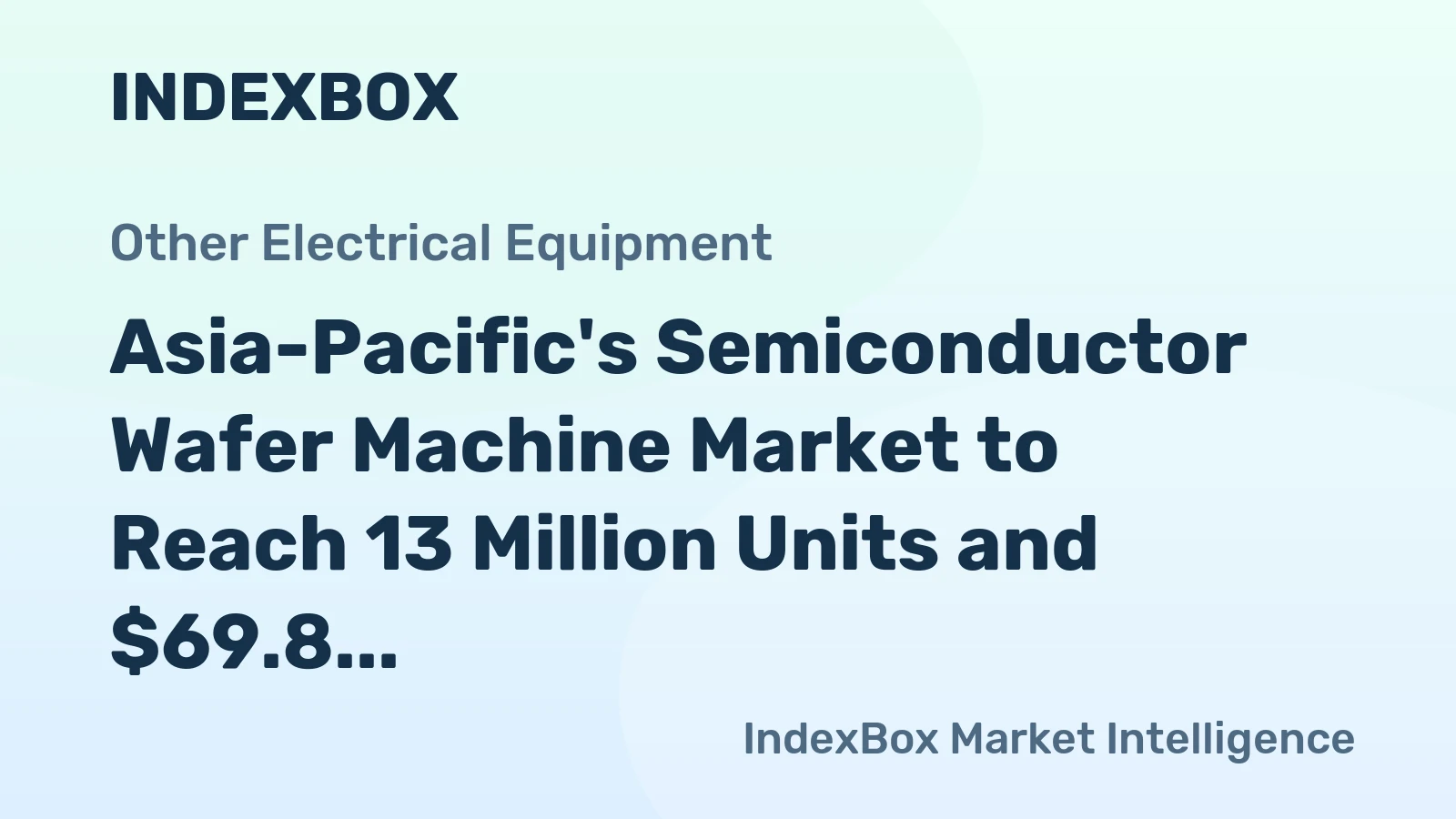 Asia-Pacific's Semiconductor Wafer Machine Market to Reach 13 Million Units and $69.8 Billion by 2035