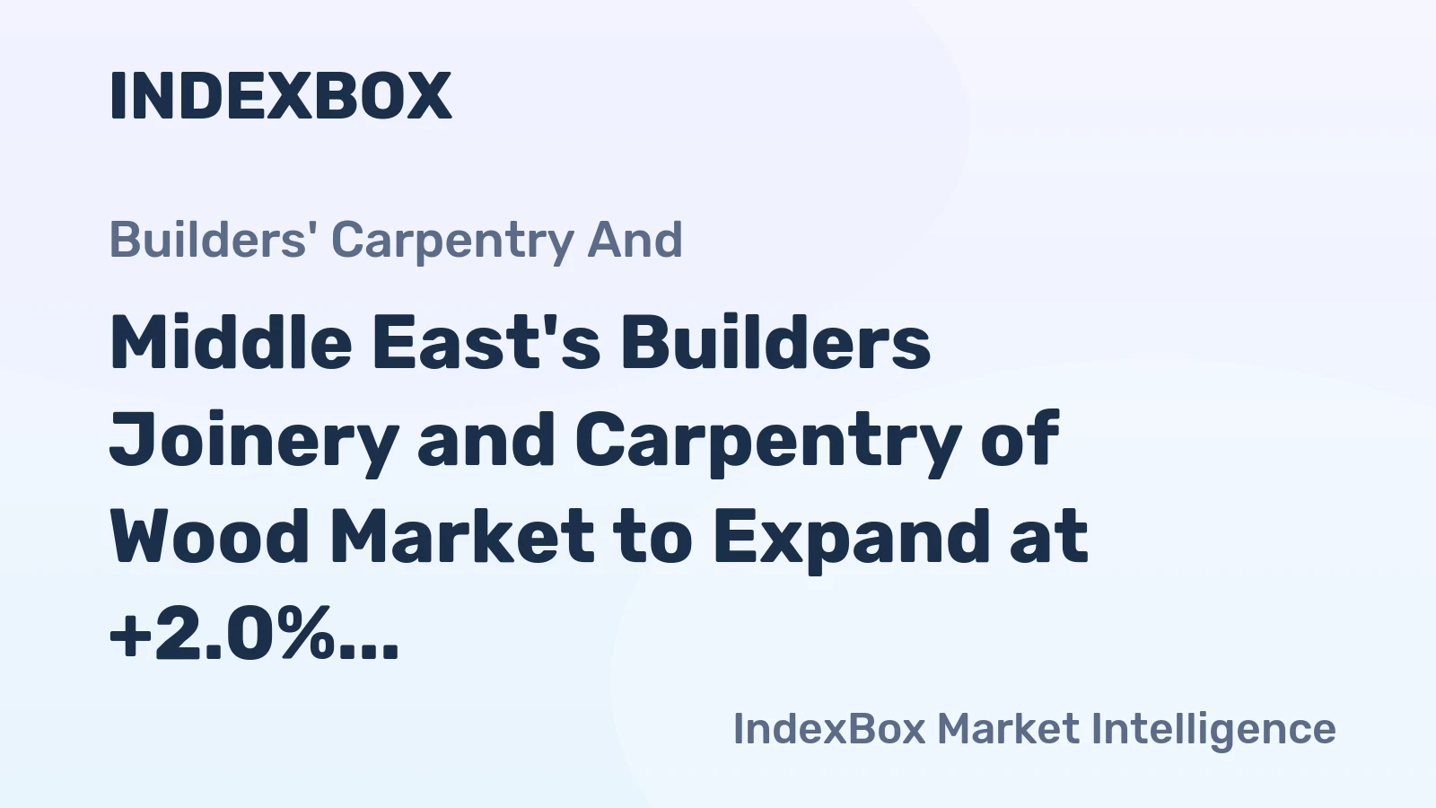 Middle East's Builders Joinery and Carpentry of Wood Market to Expand at +2.0% CAGR, Reaching $16B by 2035