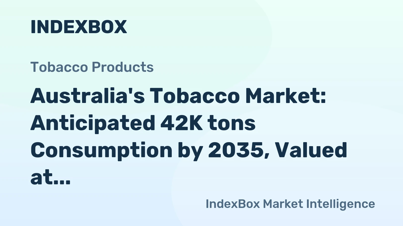 Australia's Tobacco Market: Anticipated 42K tons Consumption by 2035, Valued at $499M