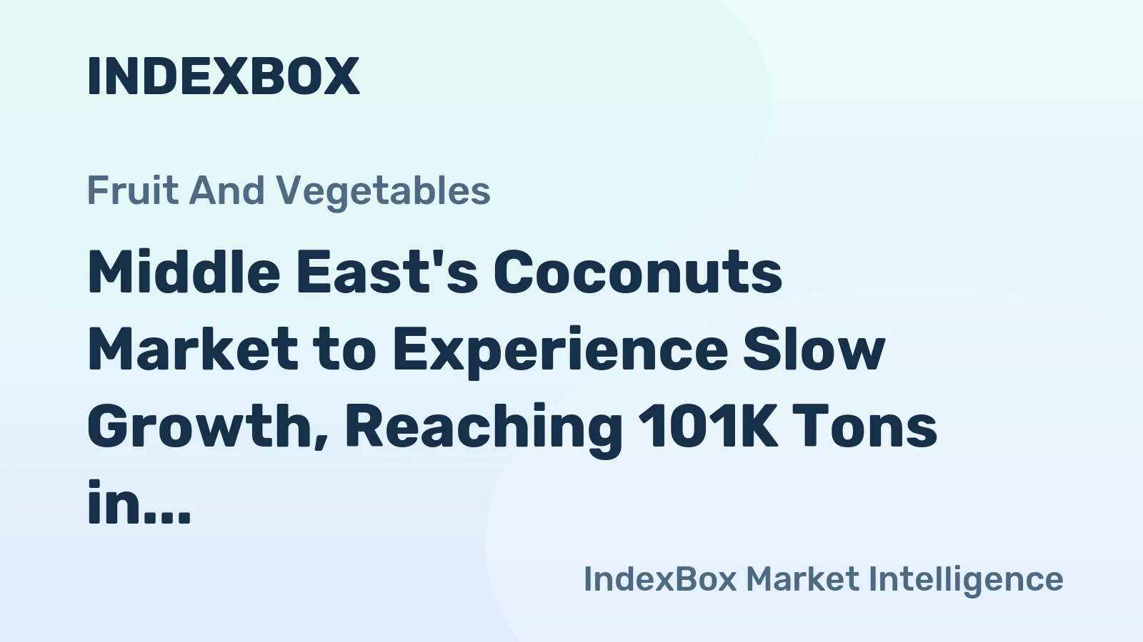 Middle East's Coconuts Market to Experience Slow Growth, Reaching 101K Tons in Volume and $60M in Value by 2035