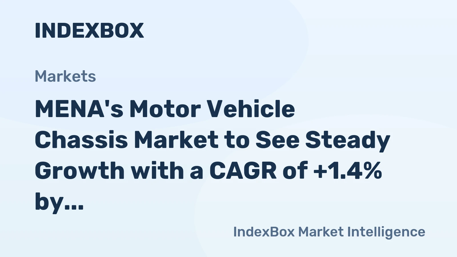 MENA's Motor Vehicle Chassis Market to See Steady Growth with a CAGR of +1.4% by 2035