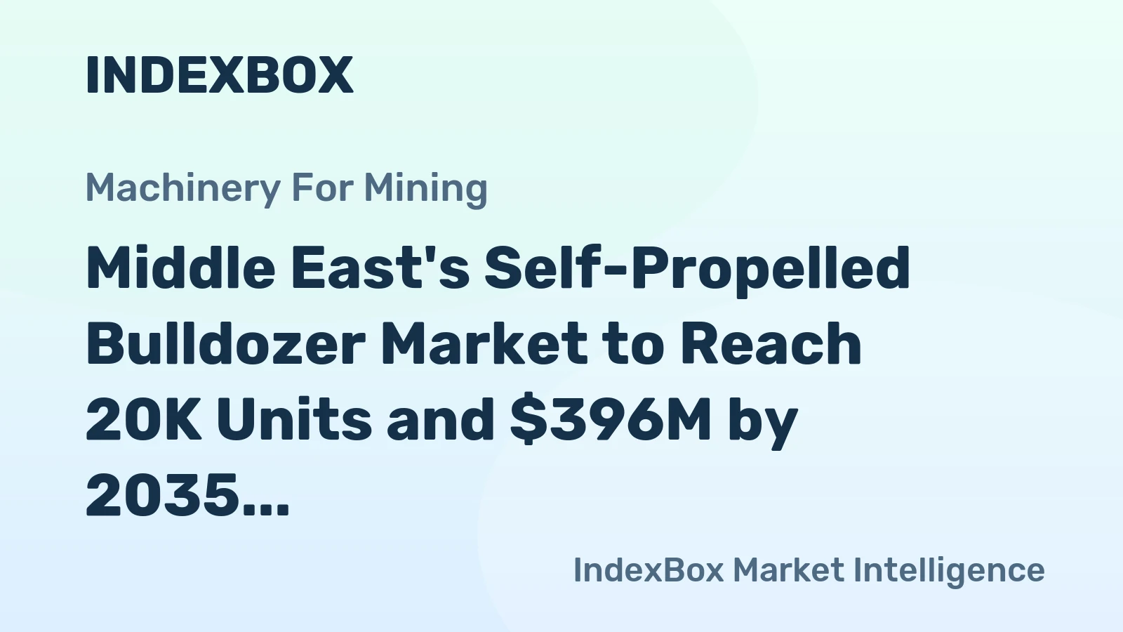Middle East's Self-Propelled Bulldozer Market to Reach 20K Units and $396M by 2035, with +1.1% Growth Forecast