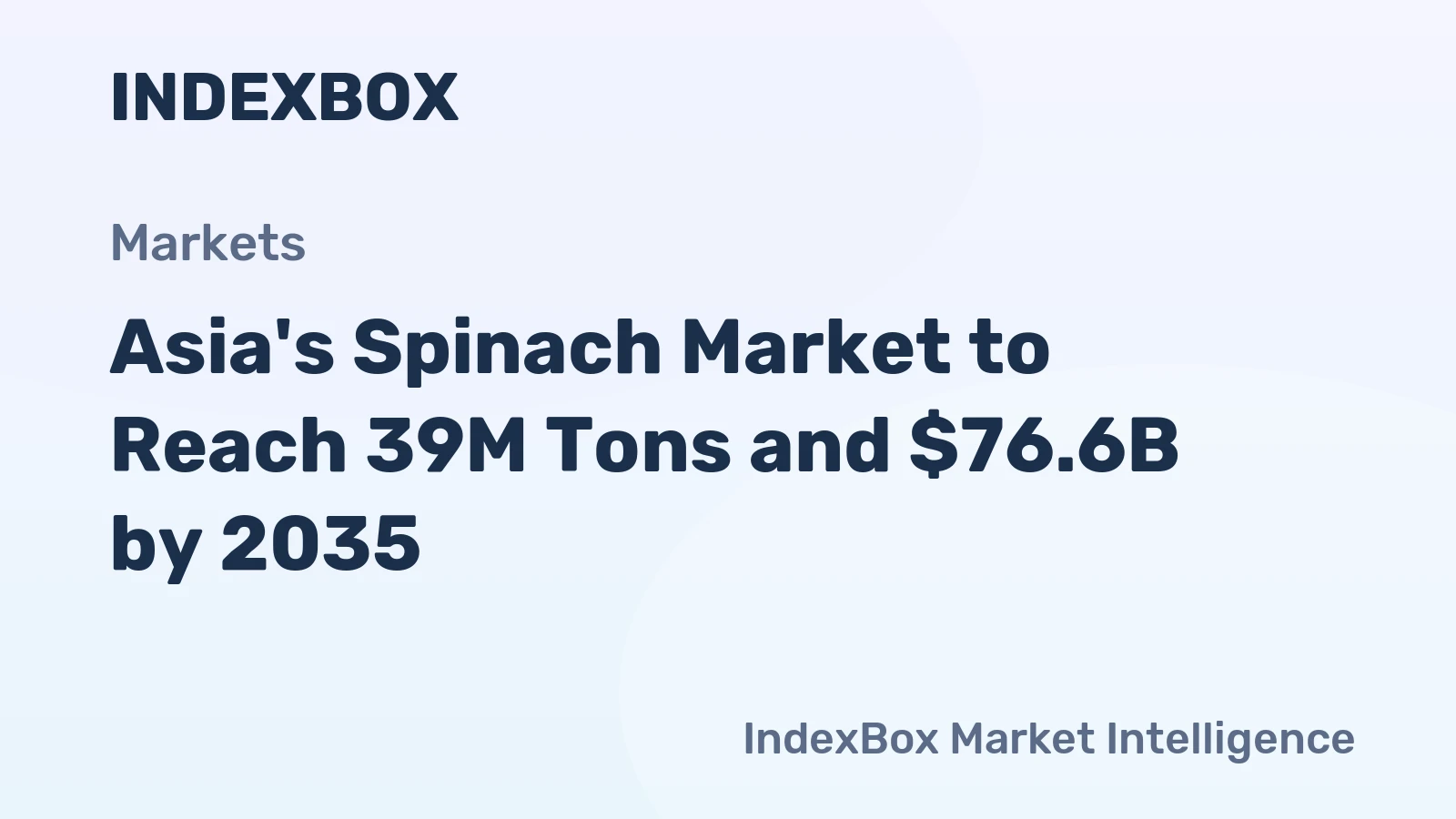 Asia's Spinach Market to Reach 39M Tons and $76.6B by 2035