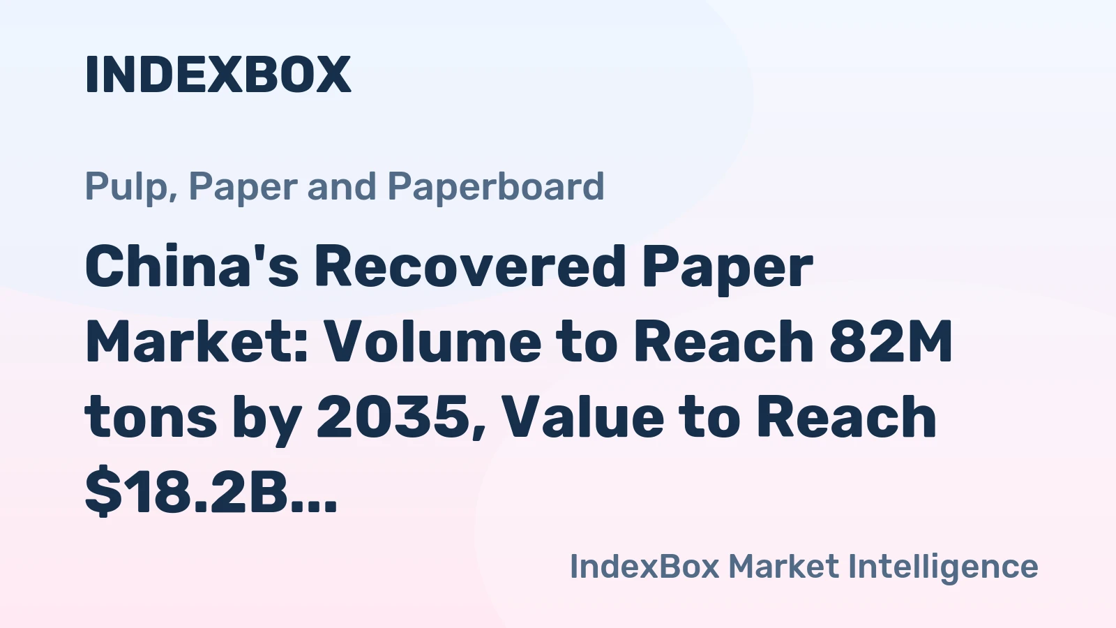 China's Recovered Paper Market: Volume to Reach 82M tons by 2035, Value to Reach $18.2B