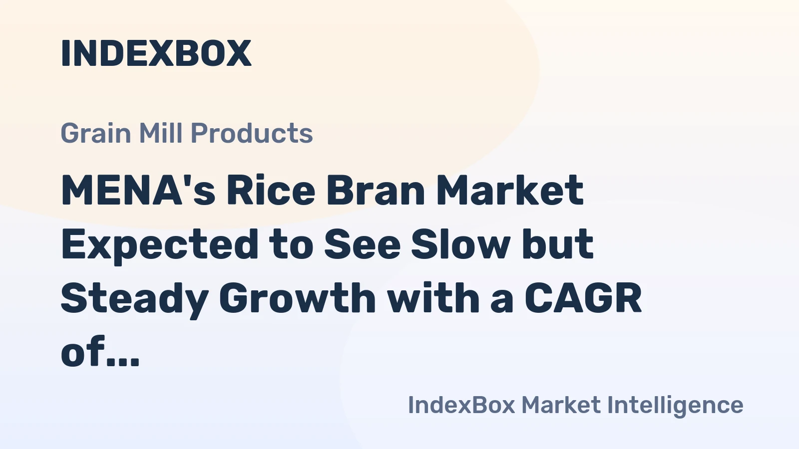MENA's Rice Bran Market Expected to See Slow but Steady Growth with a CAGR of +1.2% from 2024 to 2035