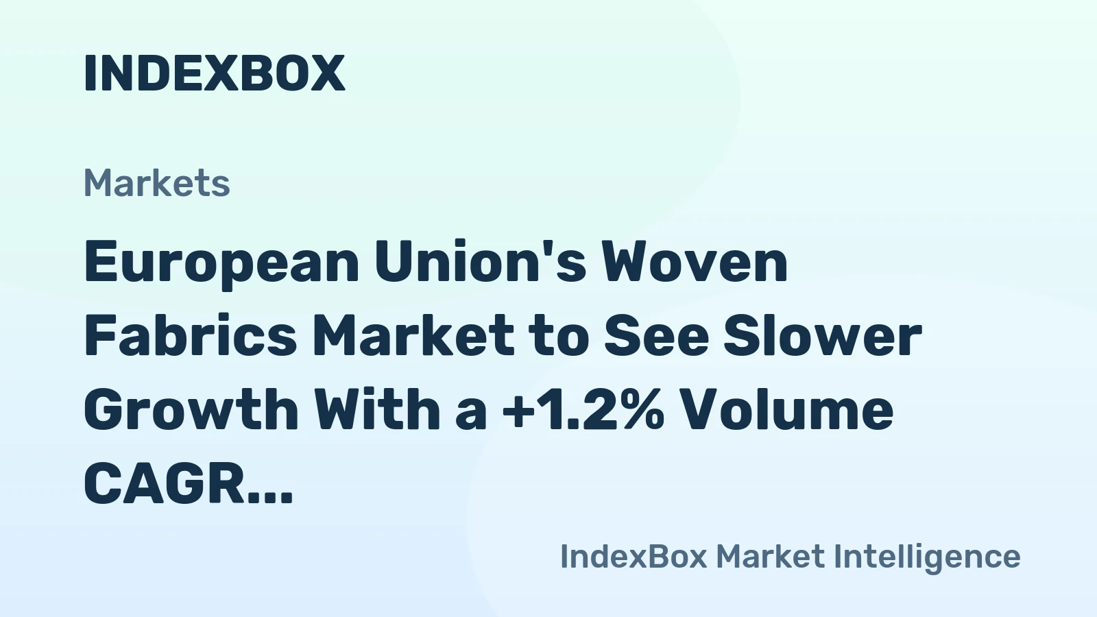 European Union's Woven Fabrics Market to See Slower Growth With a +1.2% Volume CAGR Through 2035
