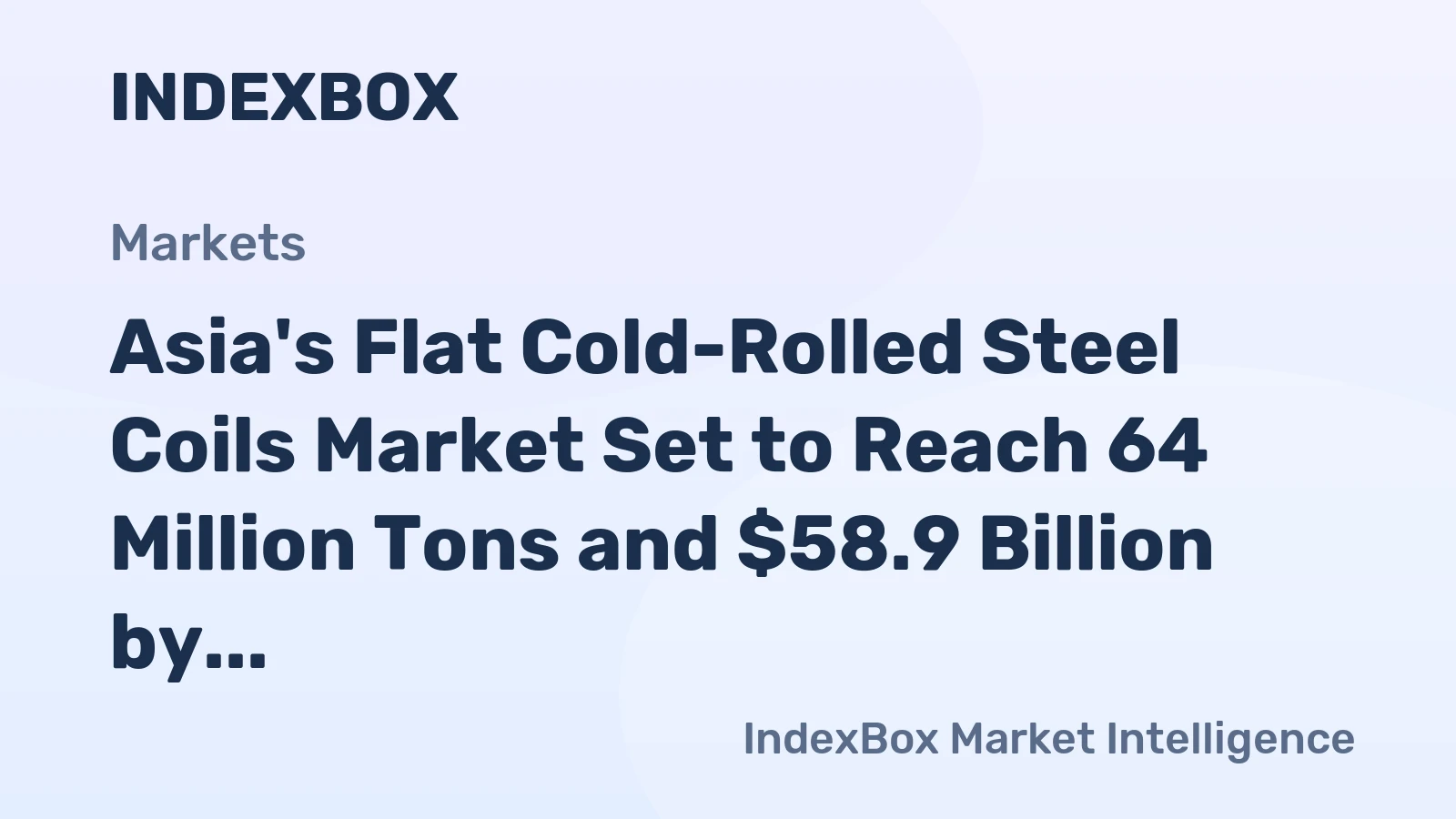 Asia's Flat Cold-Rolled Steel Coils Market Set to Reach 64 Million Tons and $58.9 Billion by 2035
