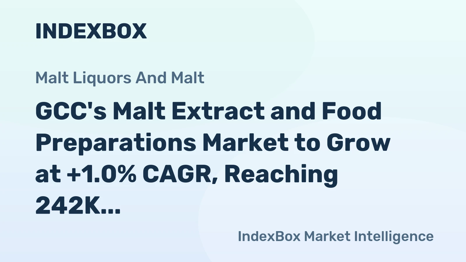 GCC's Malt Extract and Food Preparations Market to Grow at +1.0% CAGR, Reaching 242K Tons by 2035