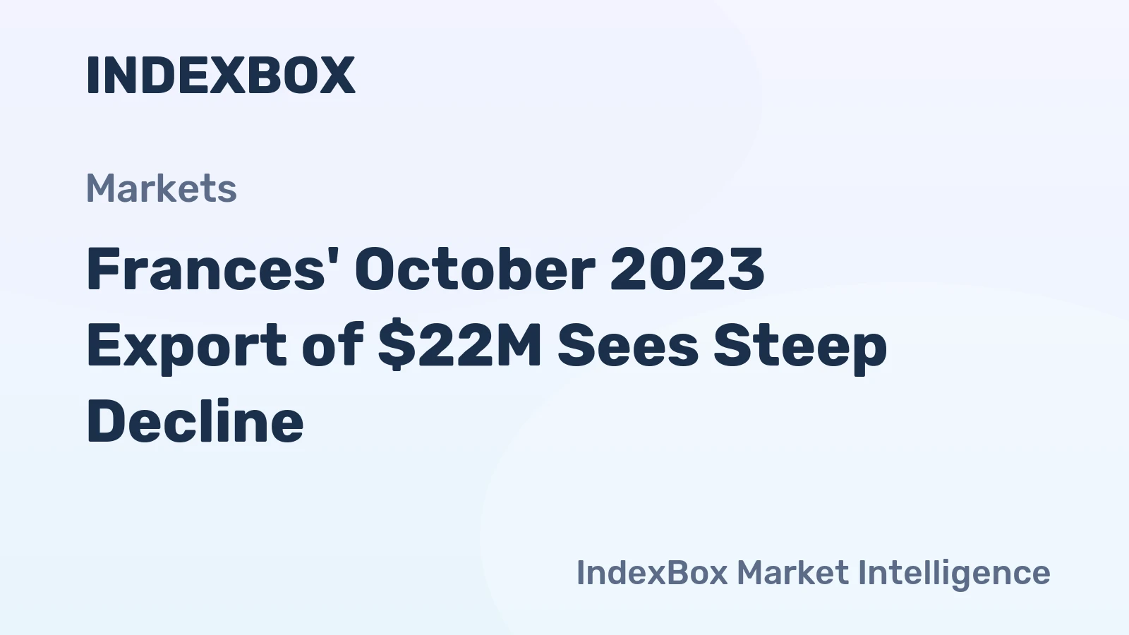 Frances' October 2023 Export of $22M Sees Steep Decline