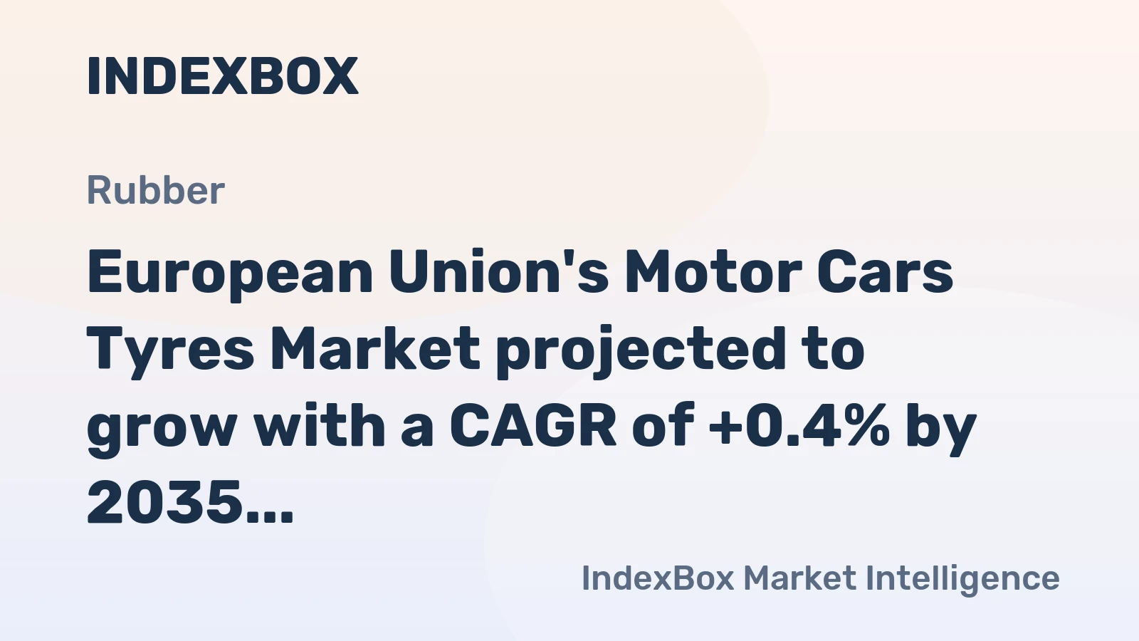 European Union's Motor Cars Tyres Market projected to grow with a CAGR of +0.4% by 2035